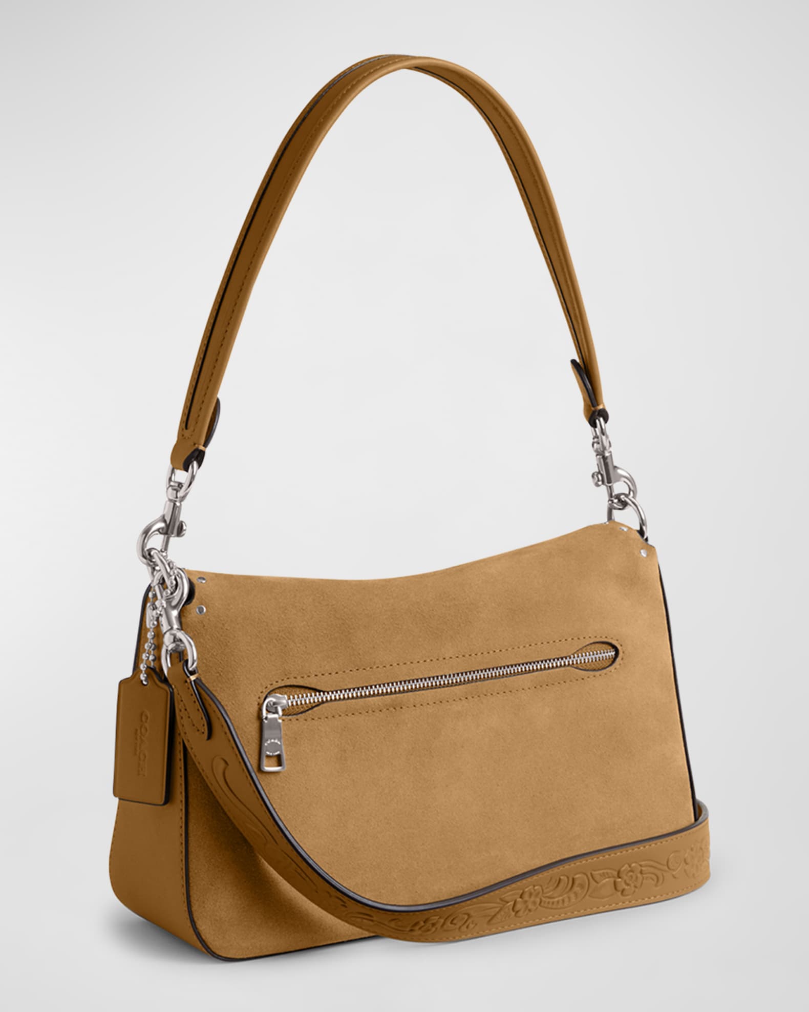 Coach Tabby Rivet Leather & Suede Shoulder Bag | Neiman Marcus