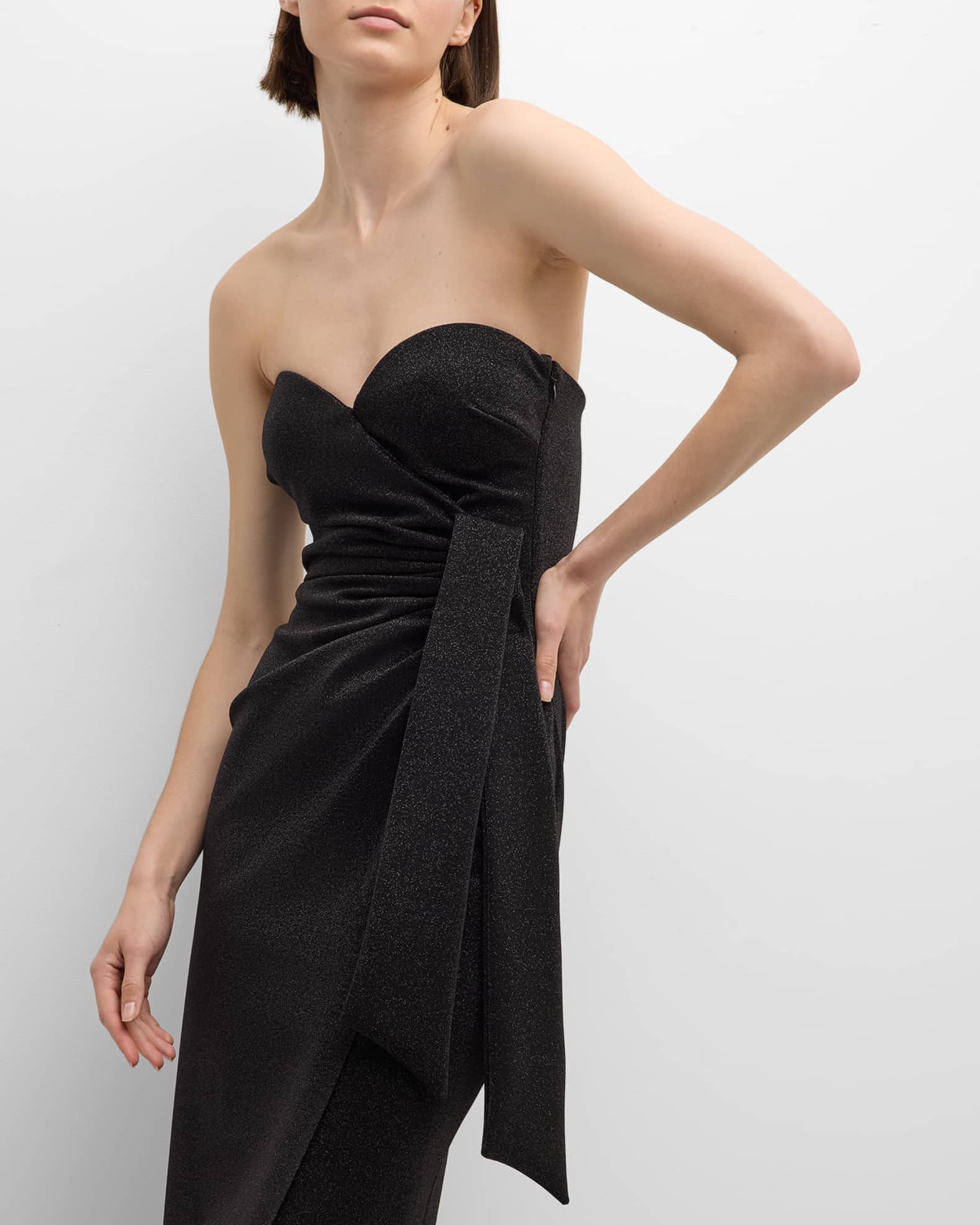 Chiara Boni La Petite Robe Strapless Shimmer Column Gown | Neiman Marcus