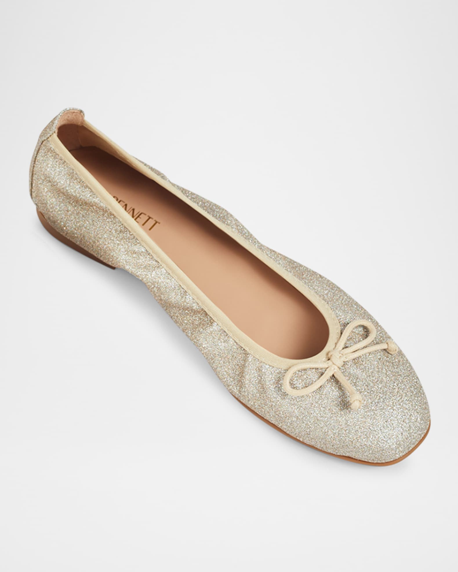 LK Bennett Trilly Glitter Bow Ballerina Flats | Neiman Marcus