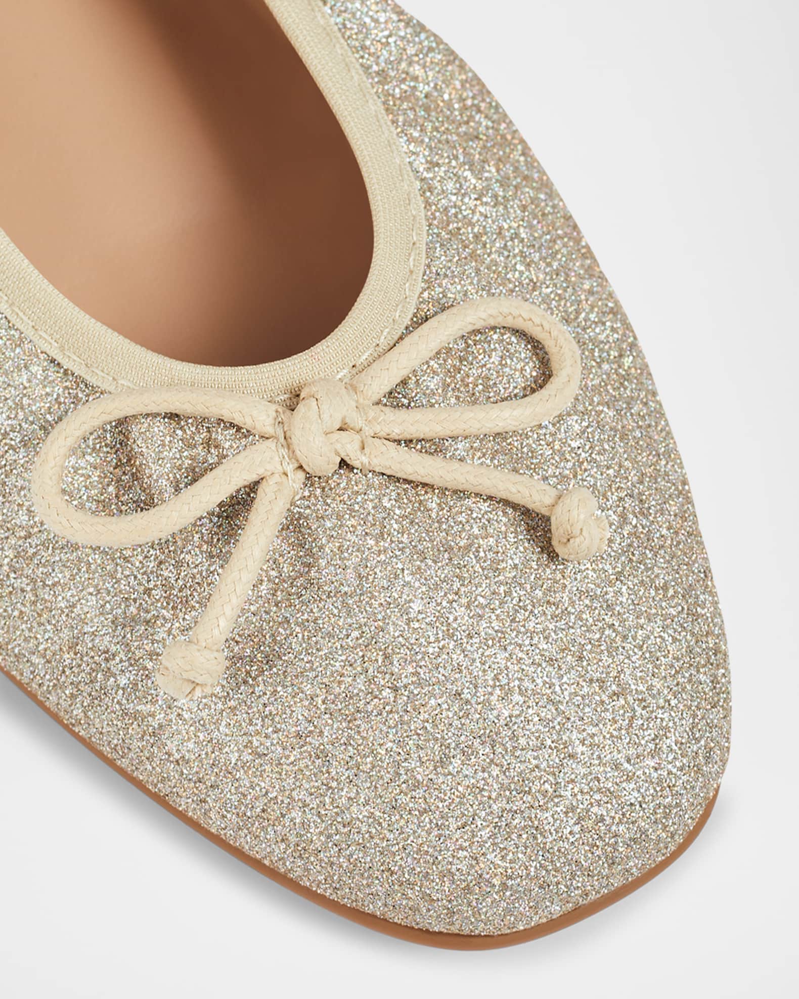 LK Bennett Trilly Glitter Bow Ballerina Flats | Neiman Marcus