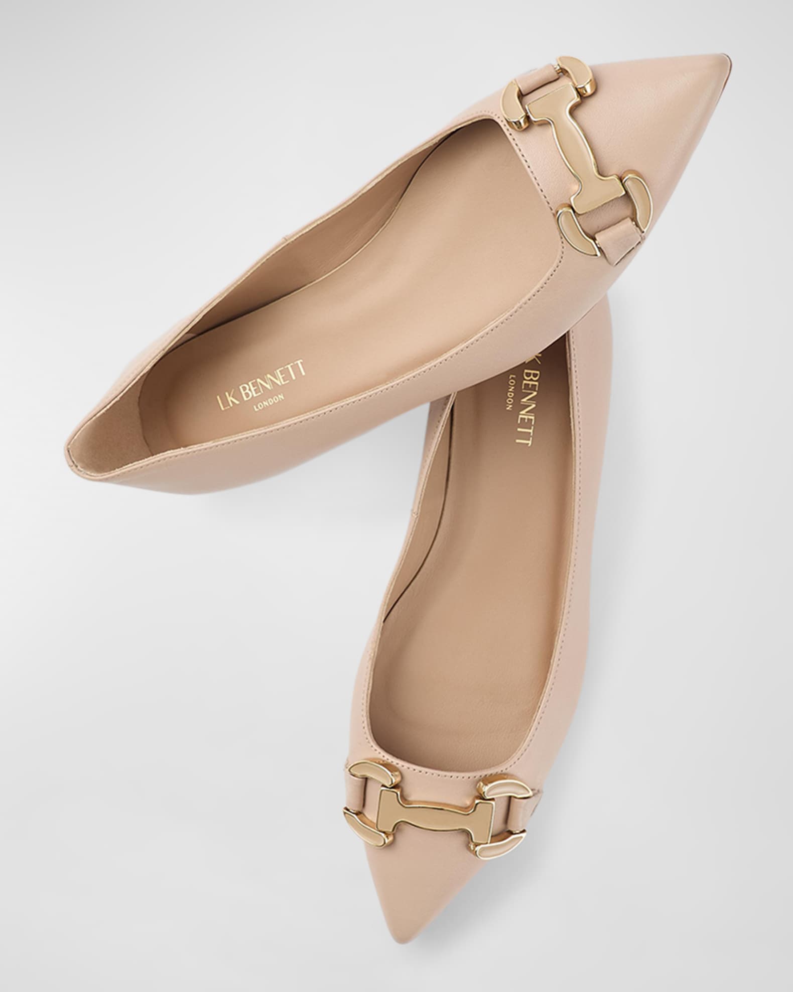 LK Bennett Natalya Leather Bit Ballerina Flats | Neiman Marcus