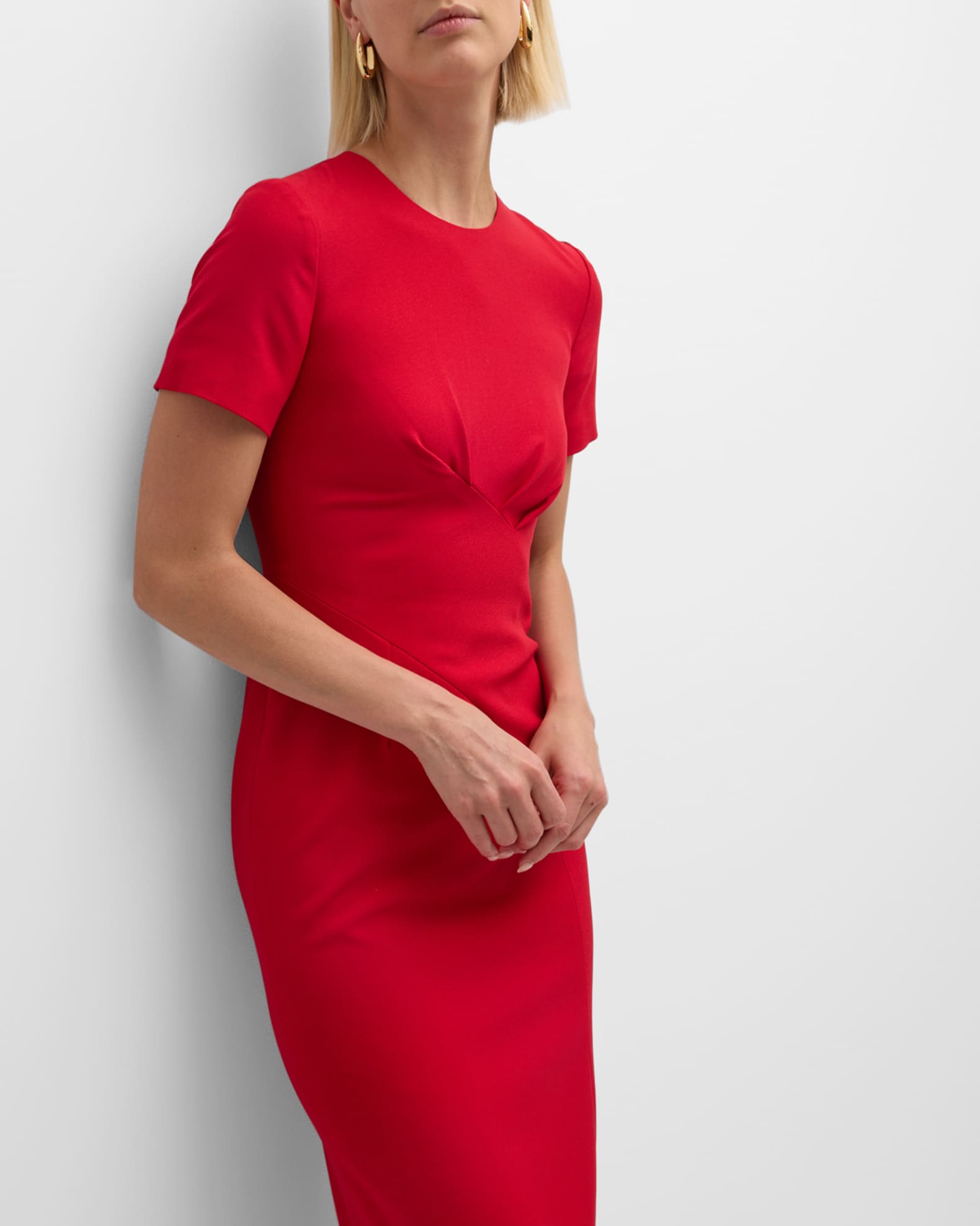 E.Stott Bel Gathered Midi Sheath Dress | Neiman Marcus