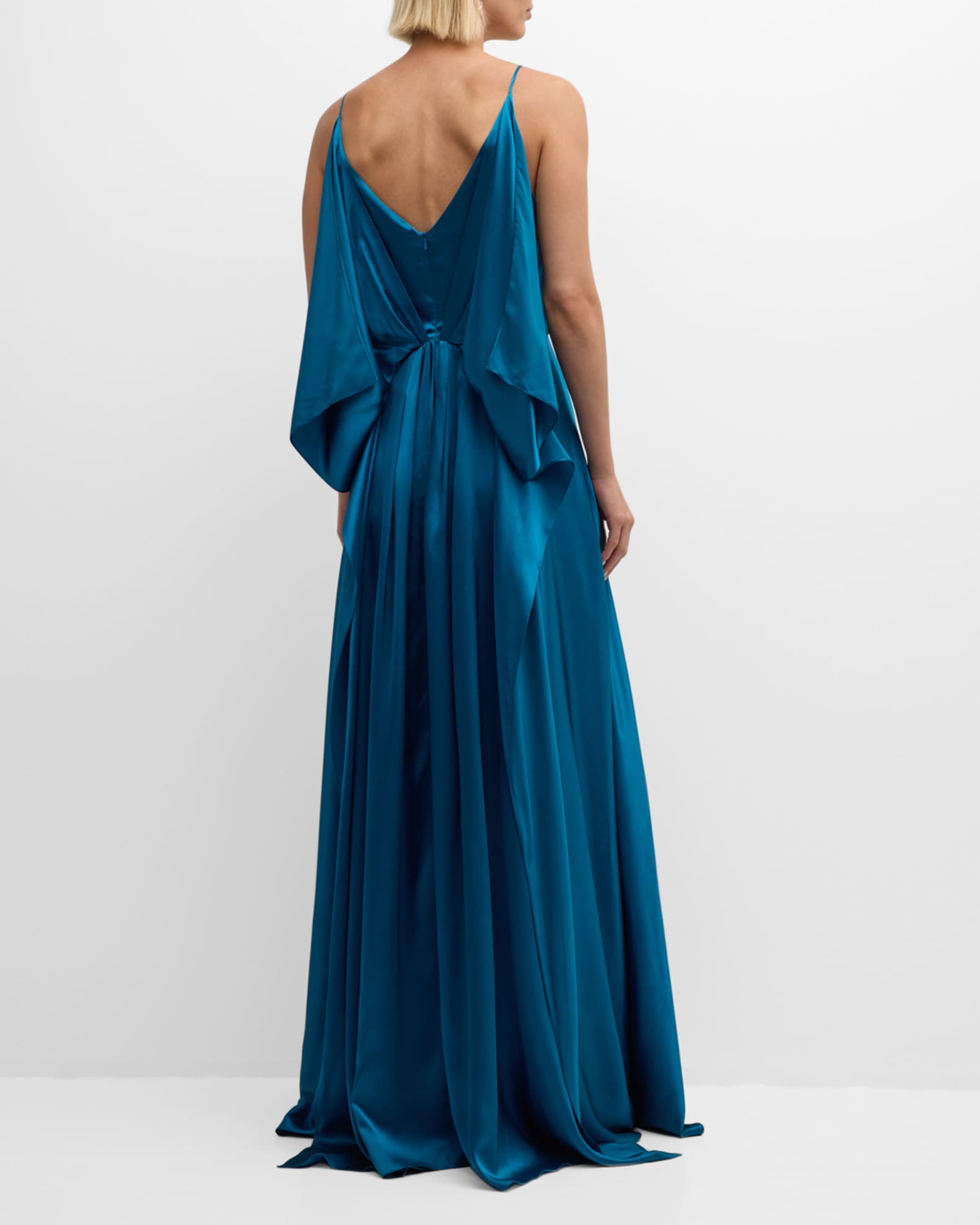 E.Stott Alison Draped A-Line Silk Gown | Neiman Marcus