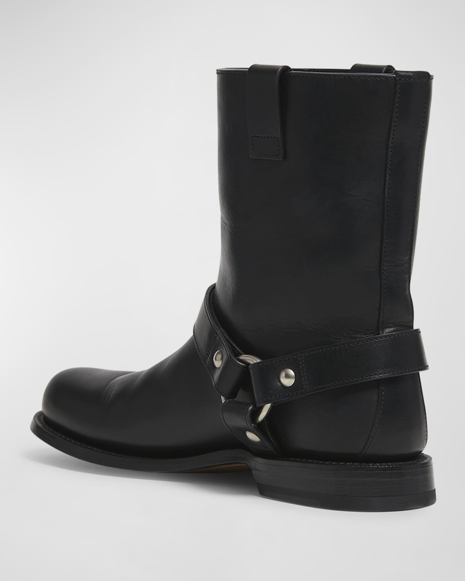 Loewe Campo Leather Harness Biker Boots | Neiman Marcus