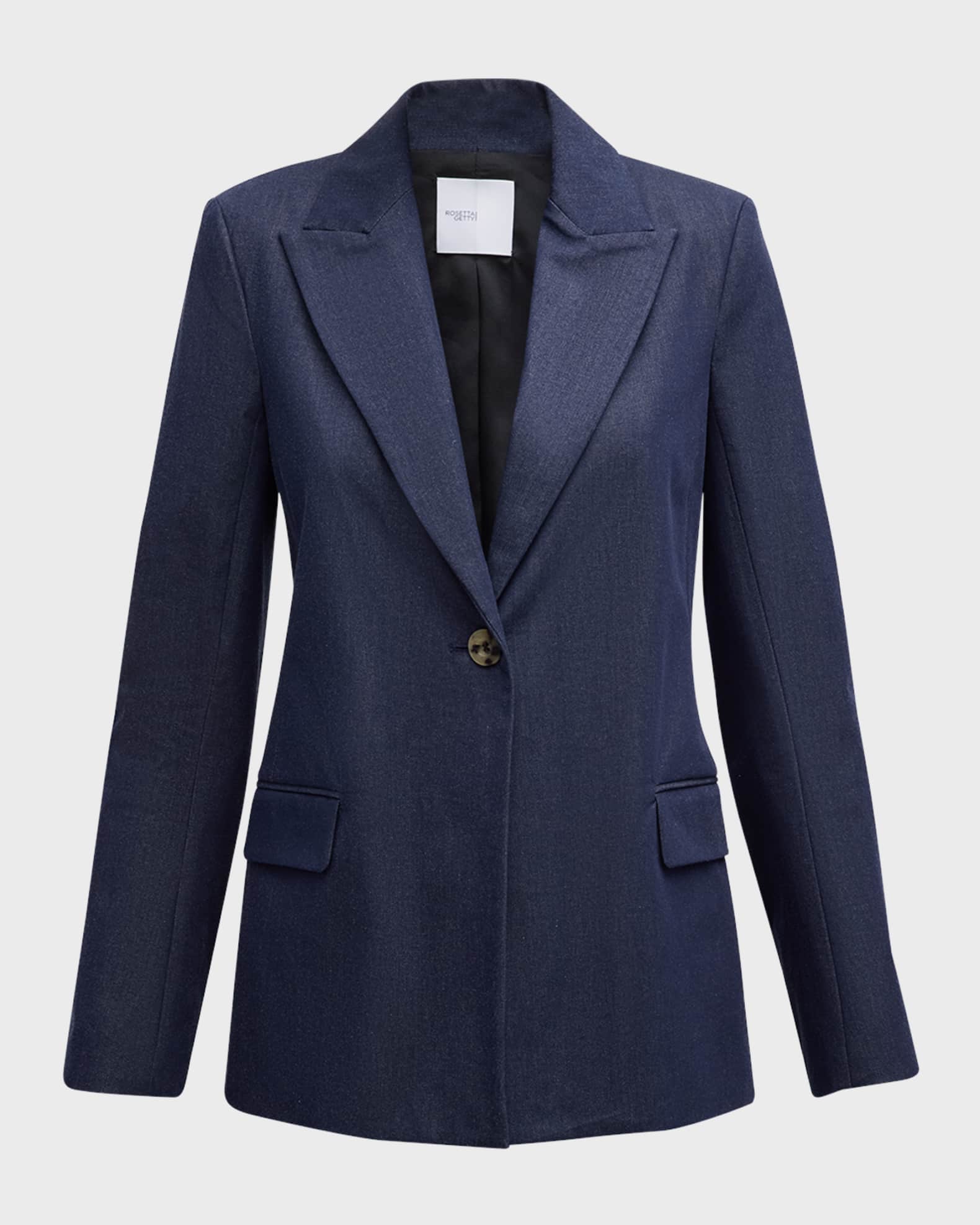 Rosetta Getty Denim Peak Lapel Jacket | Neiman Marcus