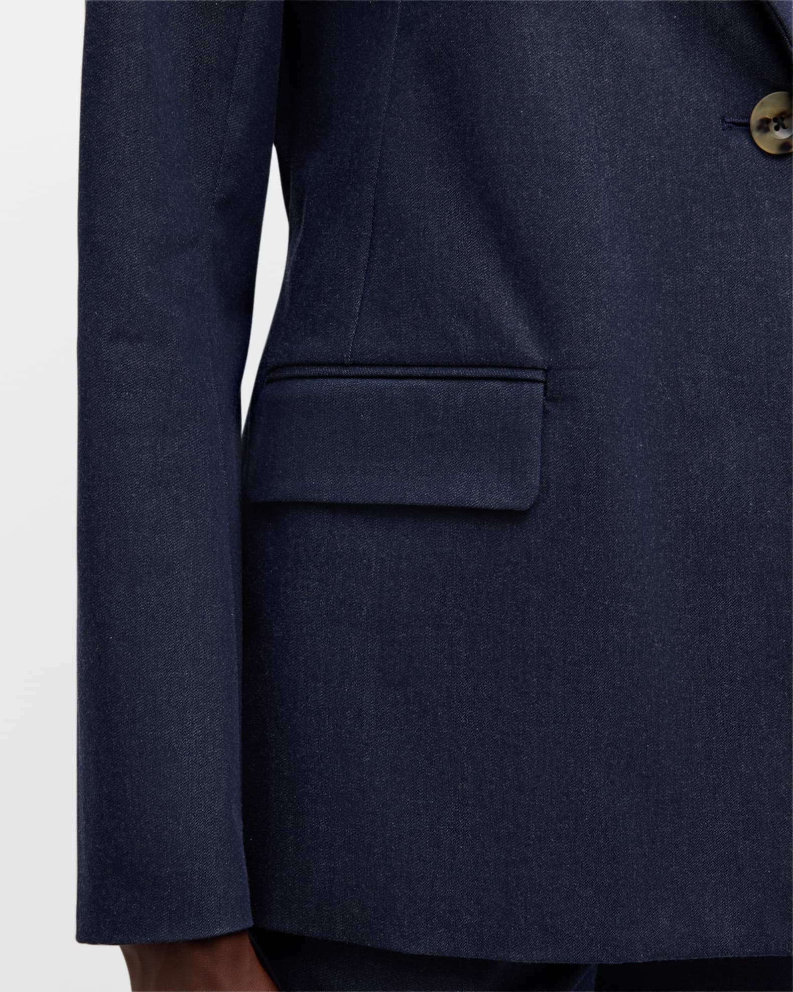 Rosetta Getty Denim Peak Lapel Jacket | Neiman Marcus