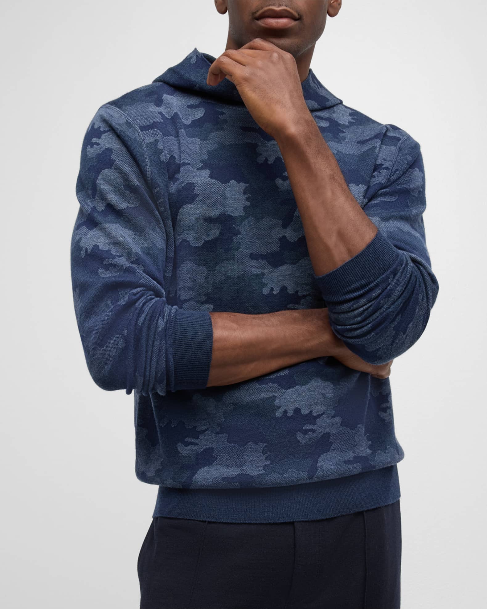 Peter Millar Men's Reversible Camo Popover Hoodie | Neiman Marcus