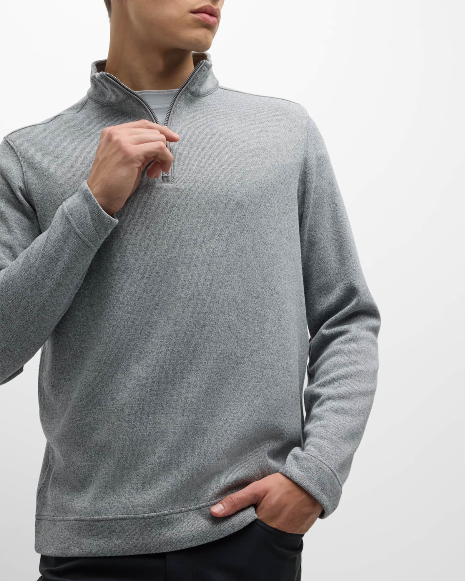 Peter Millar Men's Crown Fleece Quarter-Zip Sweater | Neiman Marcus