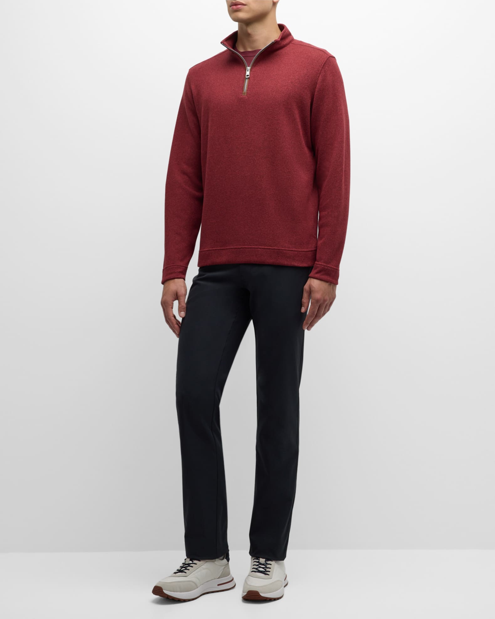 Peter Millar Men's Crown Fleece Quarter-Zip Sweater | Neiman Marcus