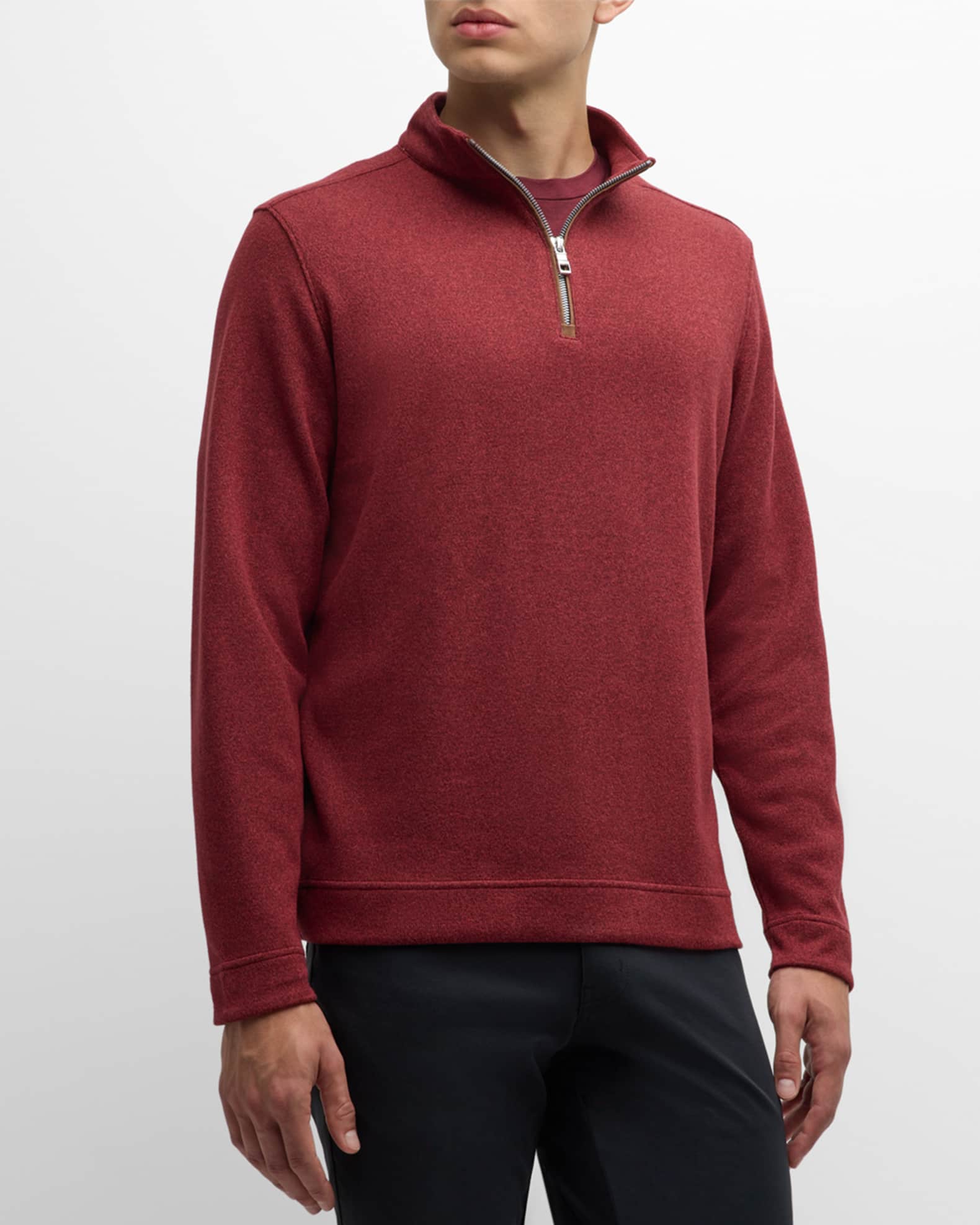 Peter Millar Men's Crown Fleece Quarter-Zip Sweater | Neiman Marcus