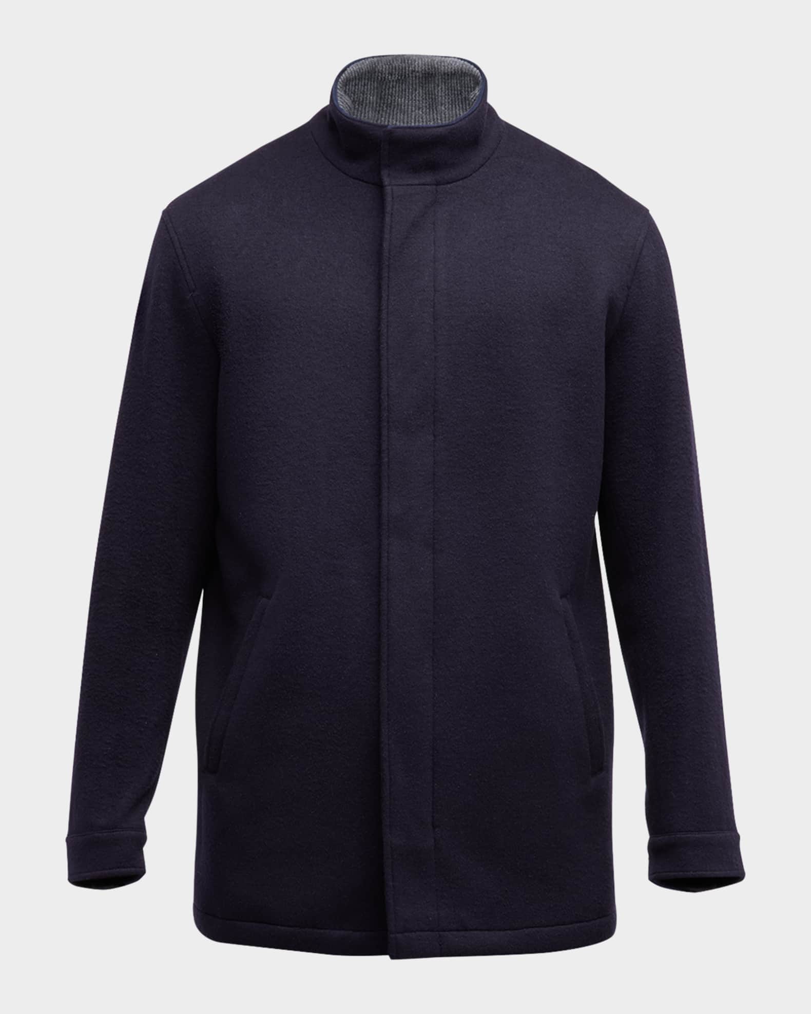 Peter Millar Men's Crown Flex Fleece Overcoat | Neiman Marcus