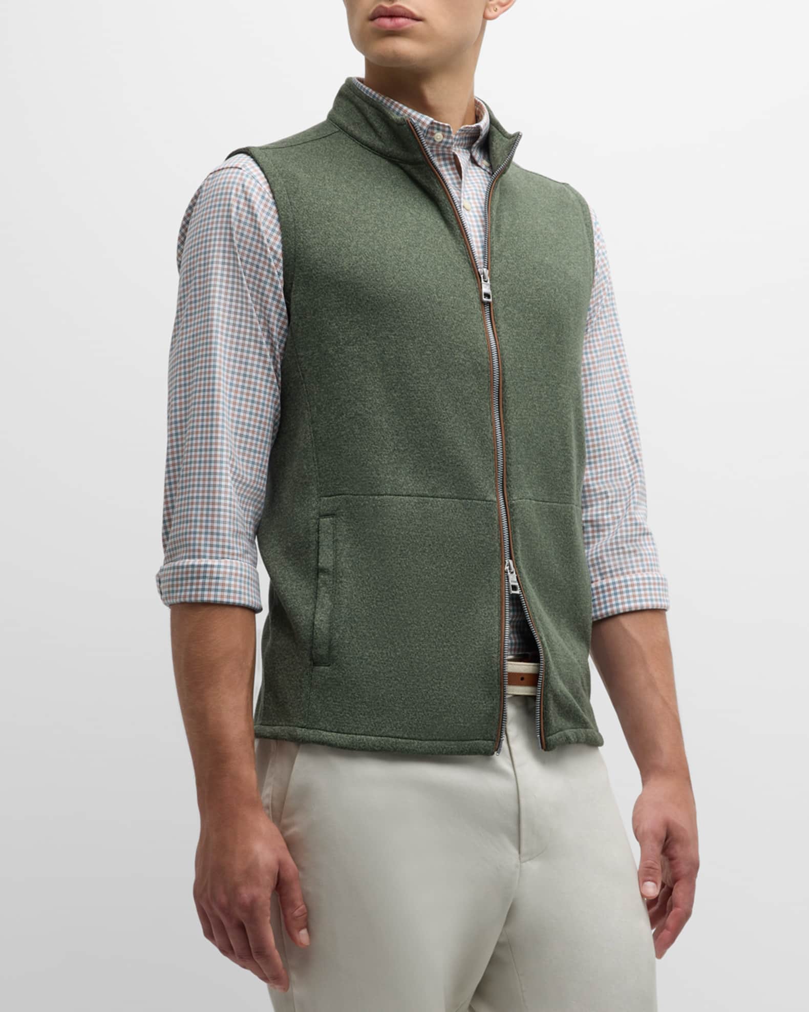 Peter Millar Men's Crown Fleece Sweater Vest | Neiman Marcus
