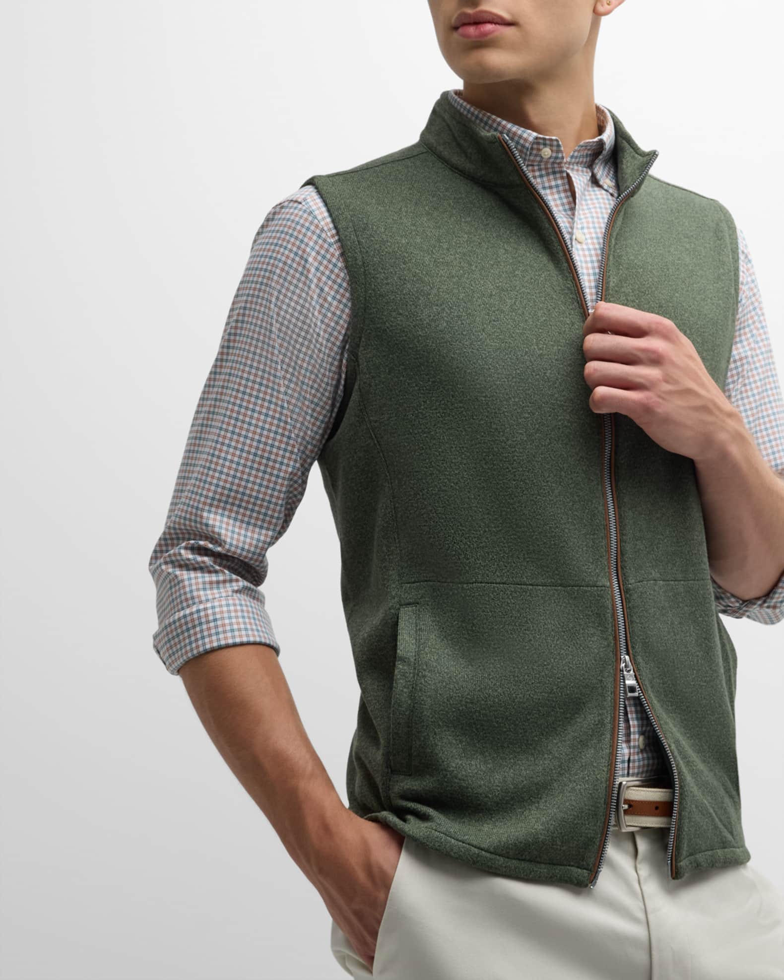 Peter Millar Men's Crown Fleece Sweater Vest | Neiman Marcus