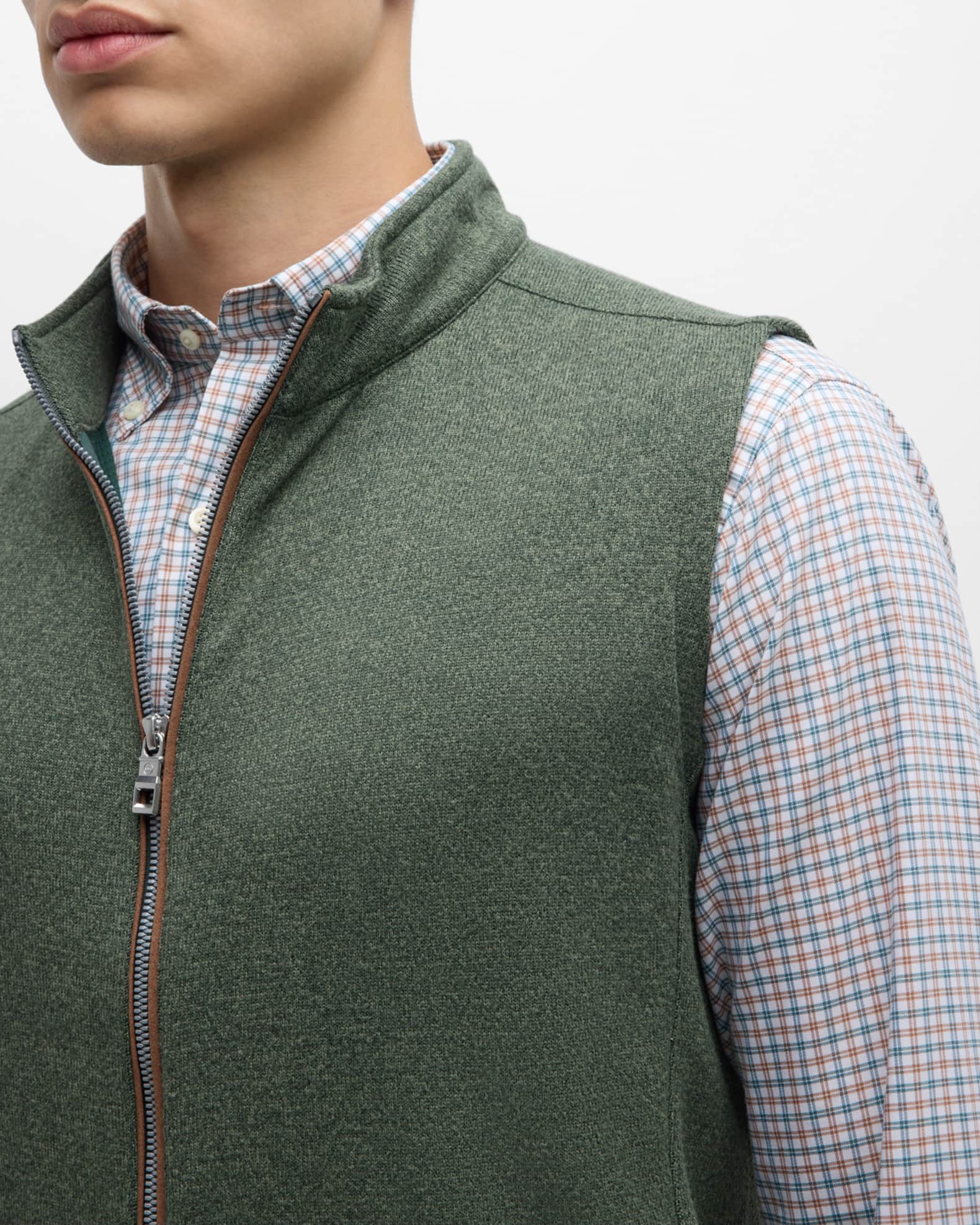 Peter Millar Men's Crown Fleece Sweater Vest | Neiman Marcus