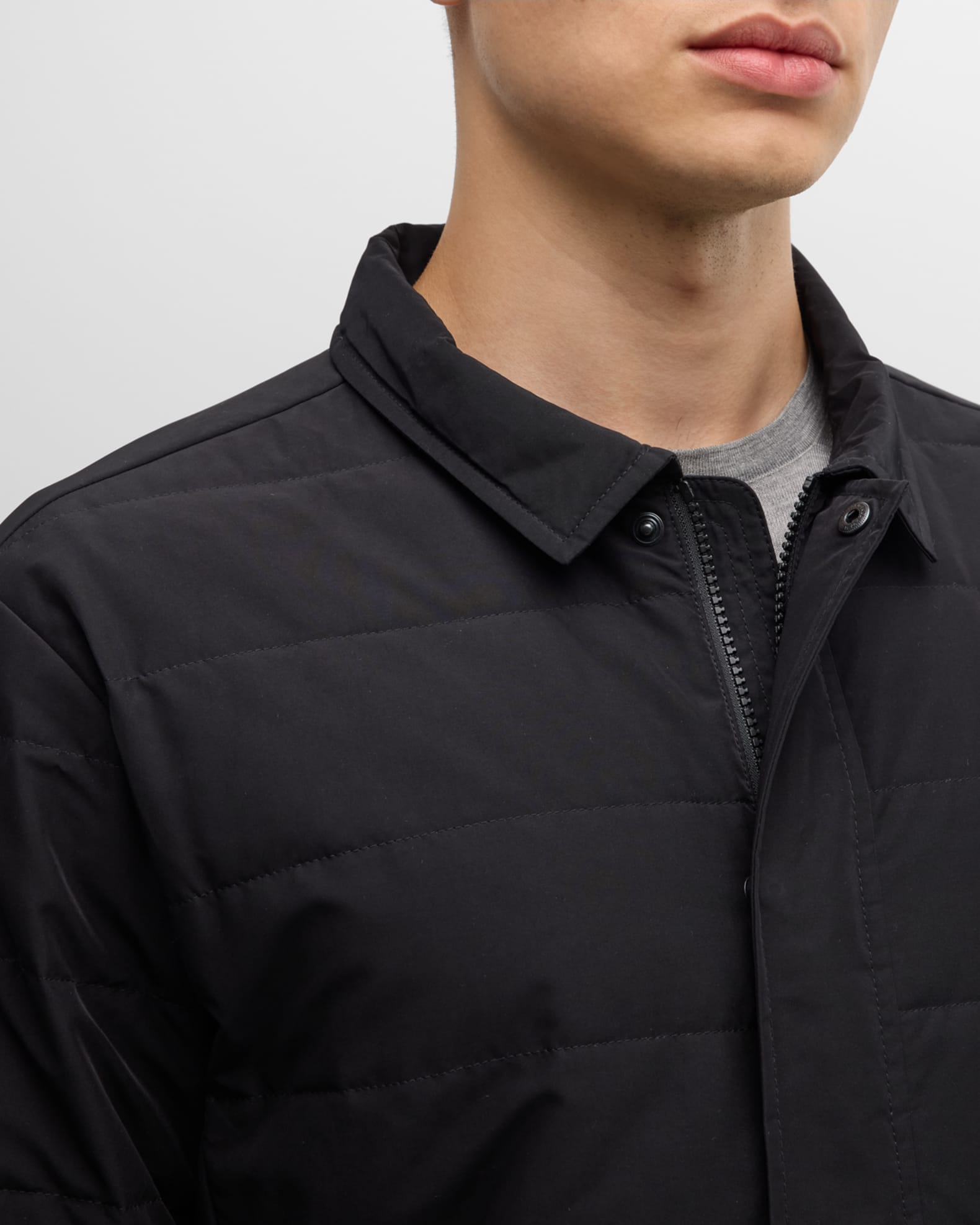 Peter Millar Men's Mercer Concealed-Zip Quilted Jacket | Neiman Marcus