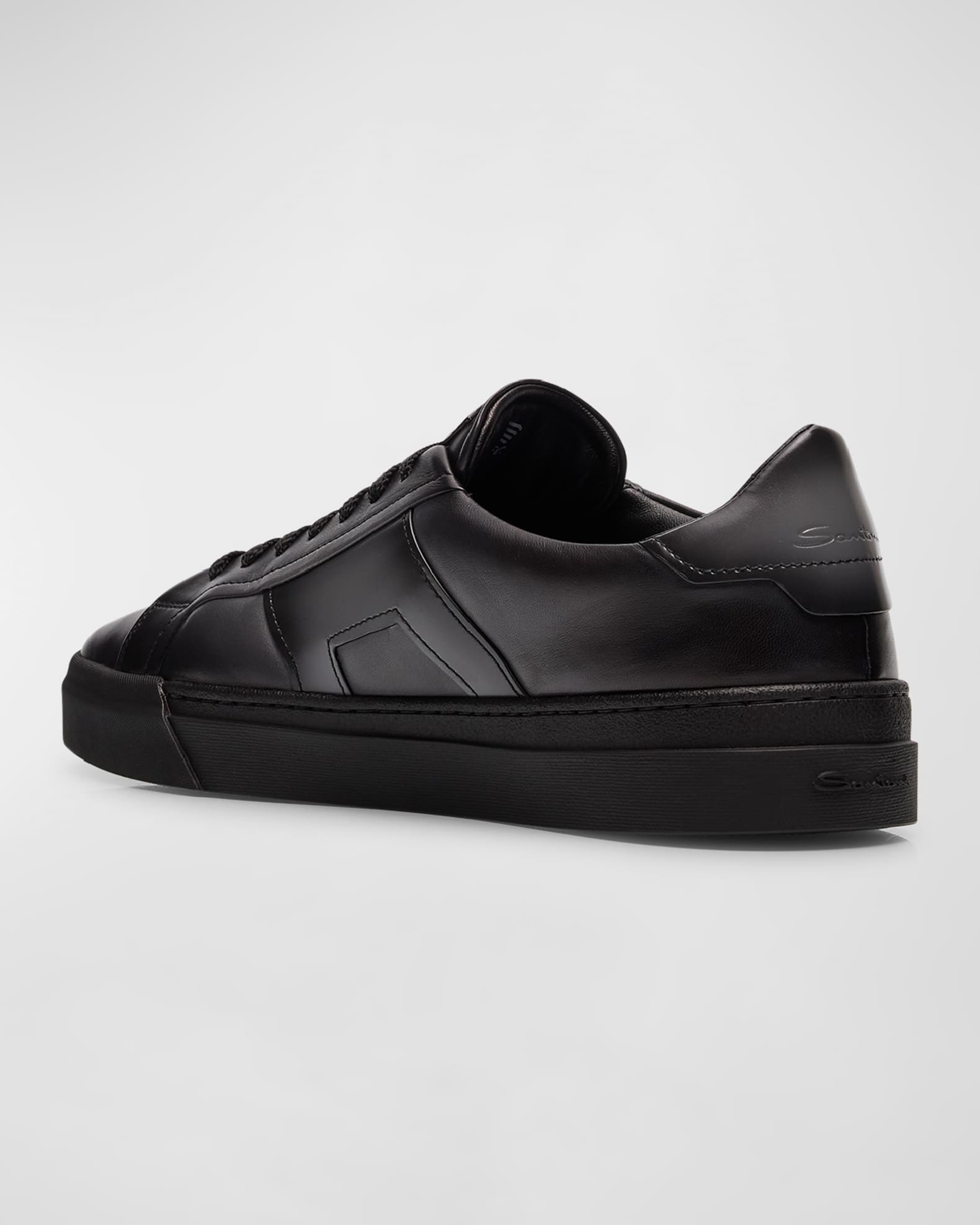 Santoni Men's DBS Soft Burnished Calfskin Low-Top Sneakers | Neiman Marcus