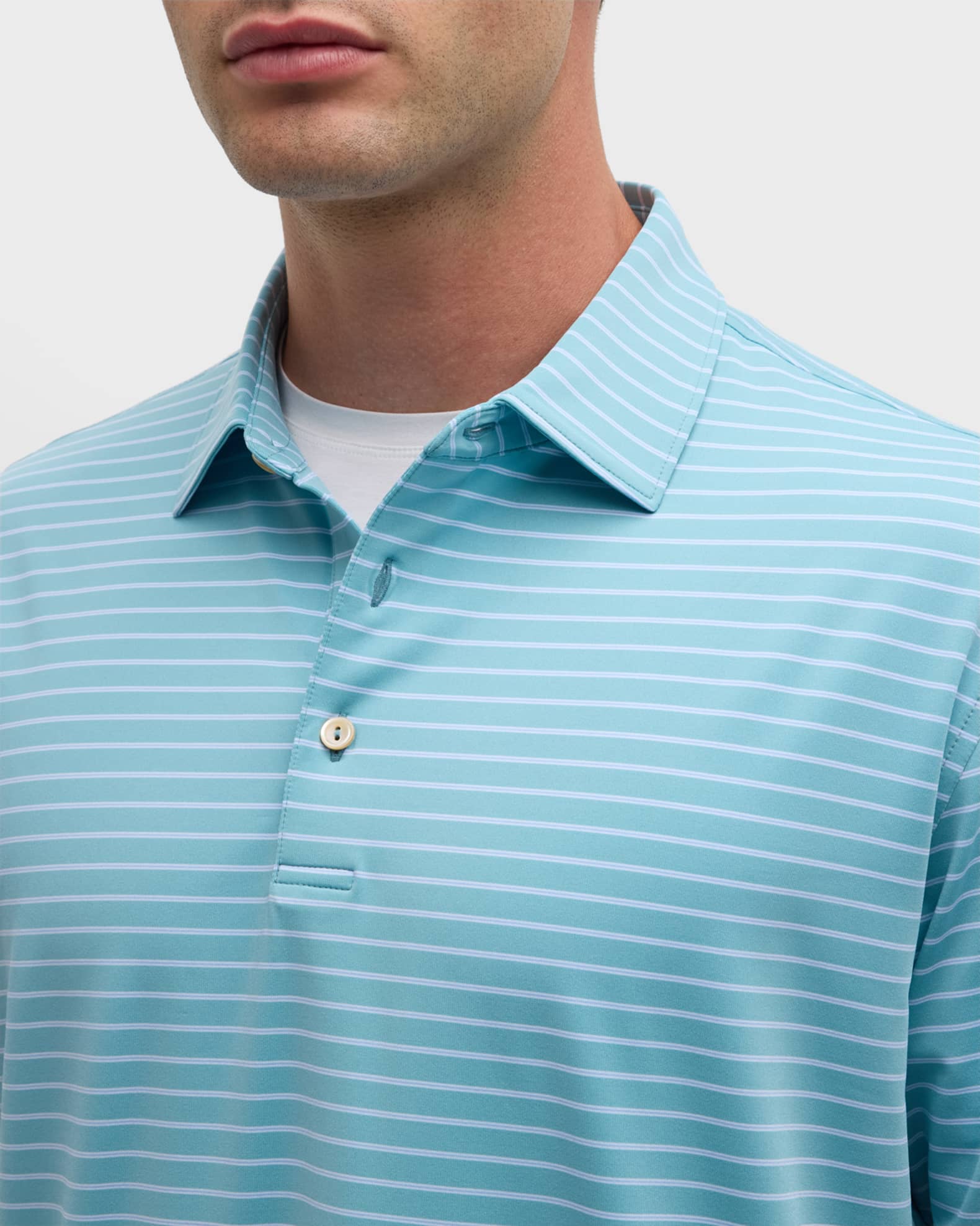 Peter Millar Men's Drum Stripe Performance Polo Shirt | Neiman Marcus