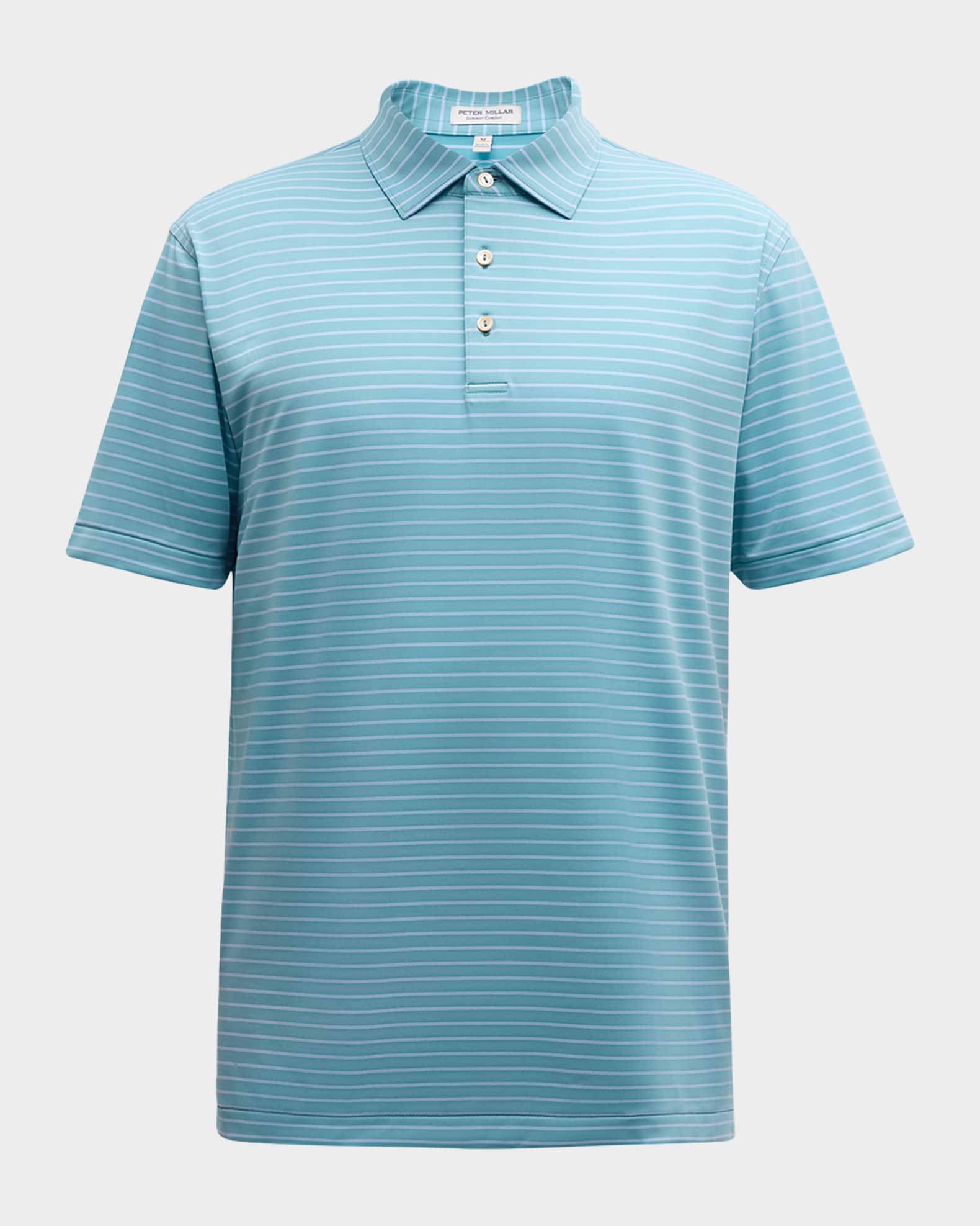 Peter Millar Men's Drum Stripe Performance Polo Shirt | Neiman Marcus