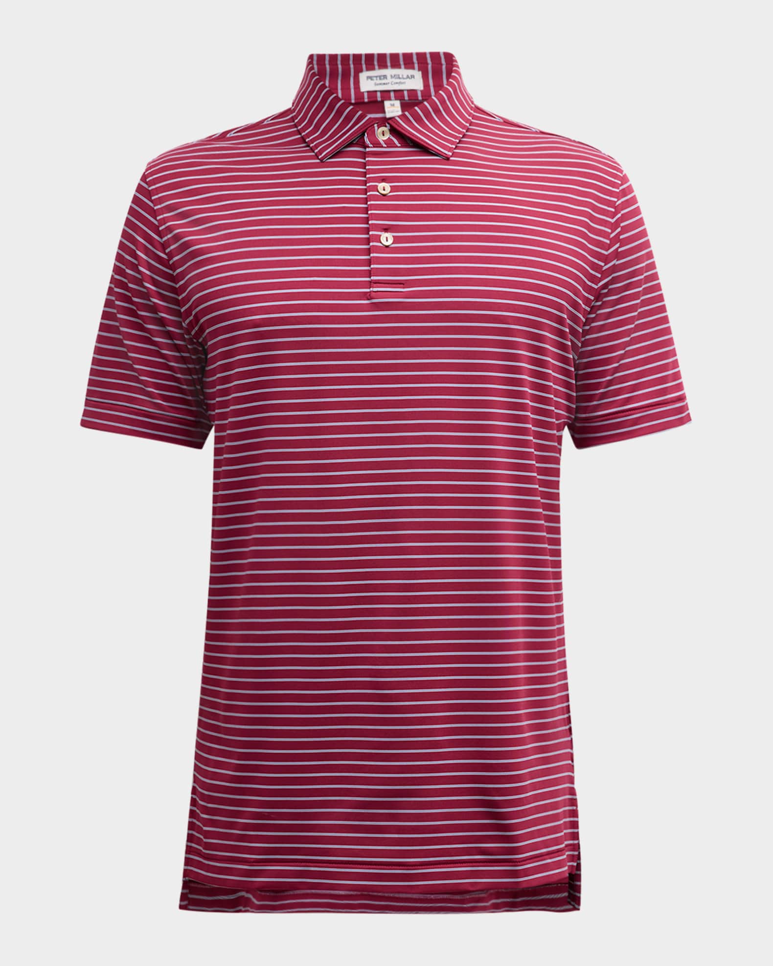 Peter Millar Men's Drum Stripe Performance Polo Shirt | Neiman Marcus