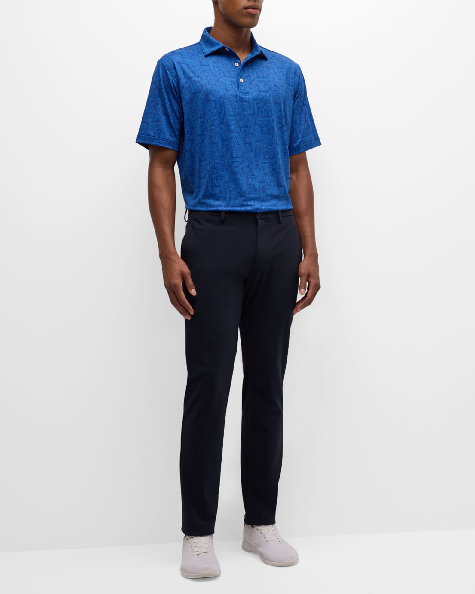Peter Millar Men's Maze Performance Jersey Polo Shirt | Neiman Marcus