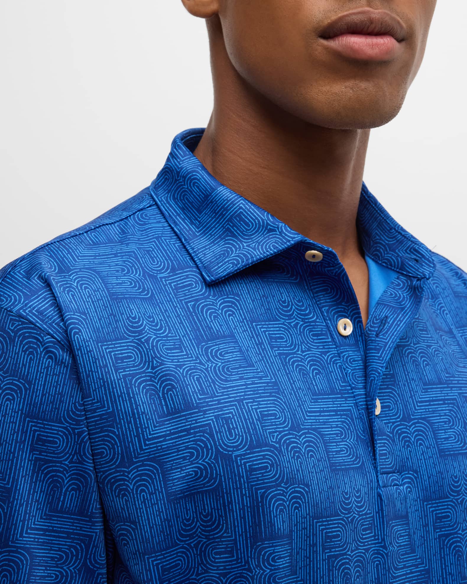 Peter Millar Men's Maze Performance Jersey Polo Shirt | Neiman Marcus