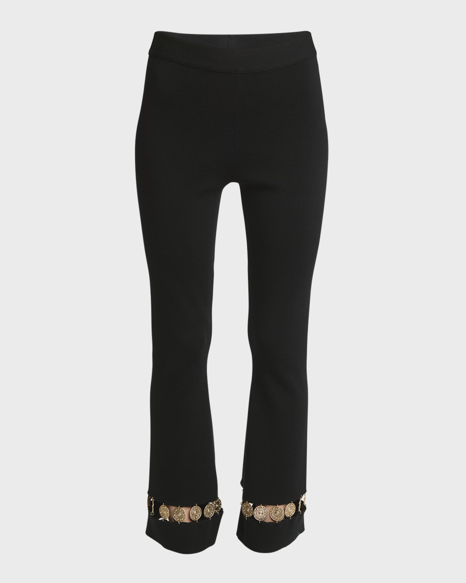 Rabanne Metal Cutout Trim Pants | Neiman Marcus