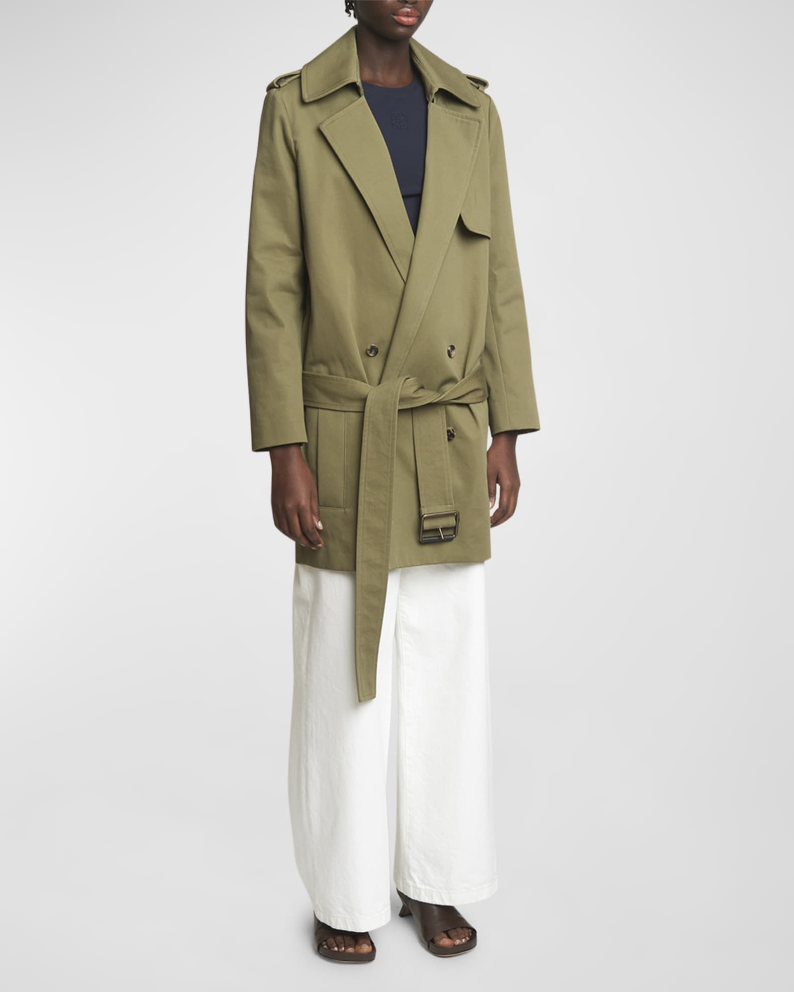 Loewe Belted Double-Breasted Trench Coat | Neiman Marcus