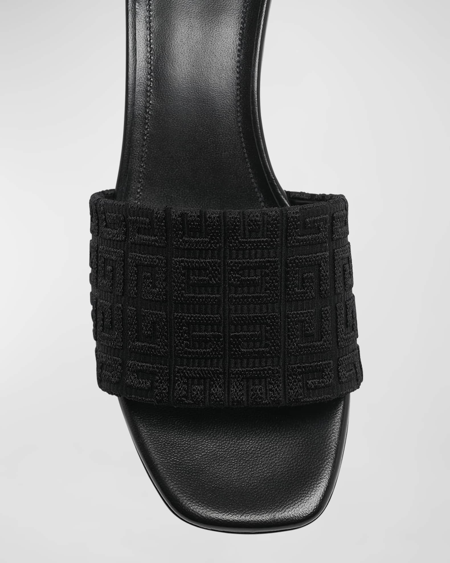 Givenchy Monogram Cotton G Cube-Heel Mule Sandals | Neiman Marcus