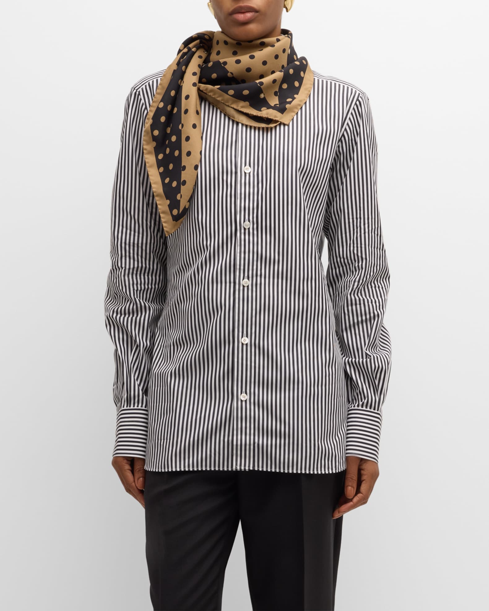 Max Mara Monogram Polka-Dot Silk Square Scarf | Neiman Marcus