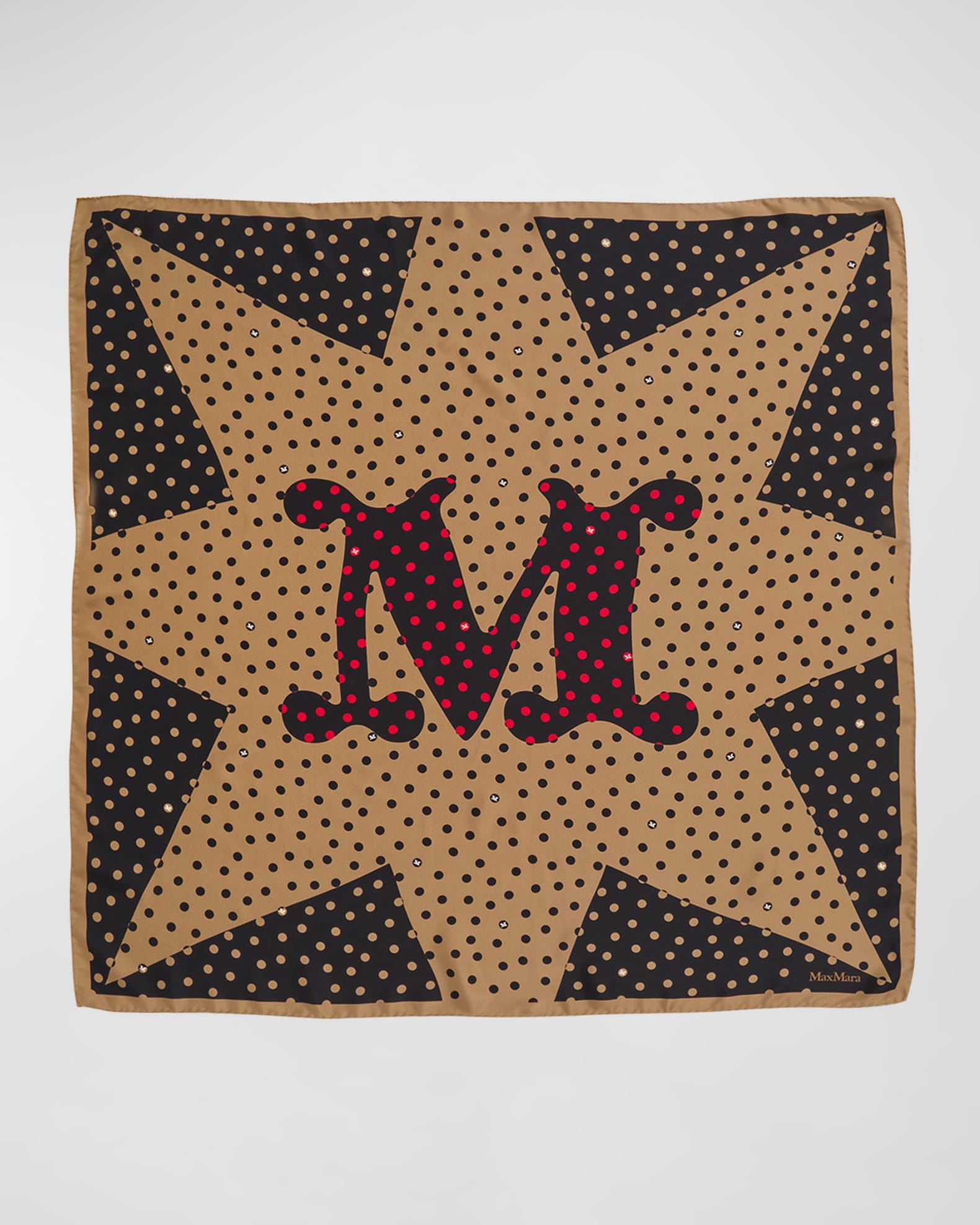 Max Mara Monogram Polka-Dot Silk Square Scarf | Neiman Marcus