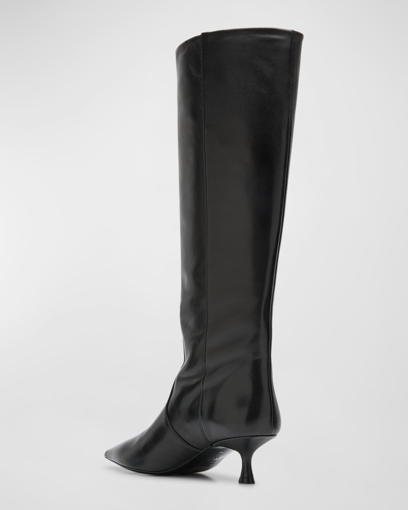 Stuart Weitzman Naomi Leather Kitten Boots | Neiman Marcus