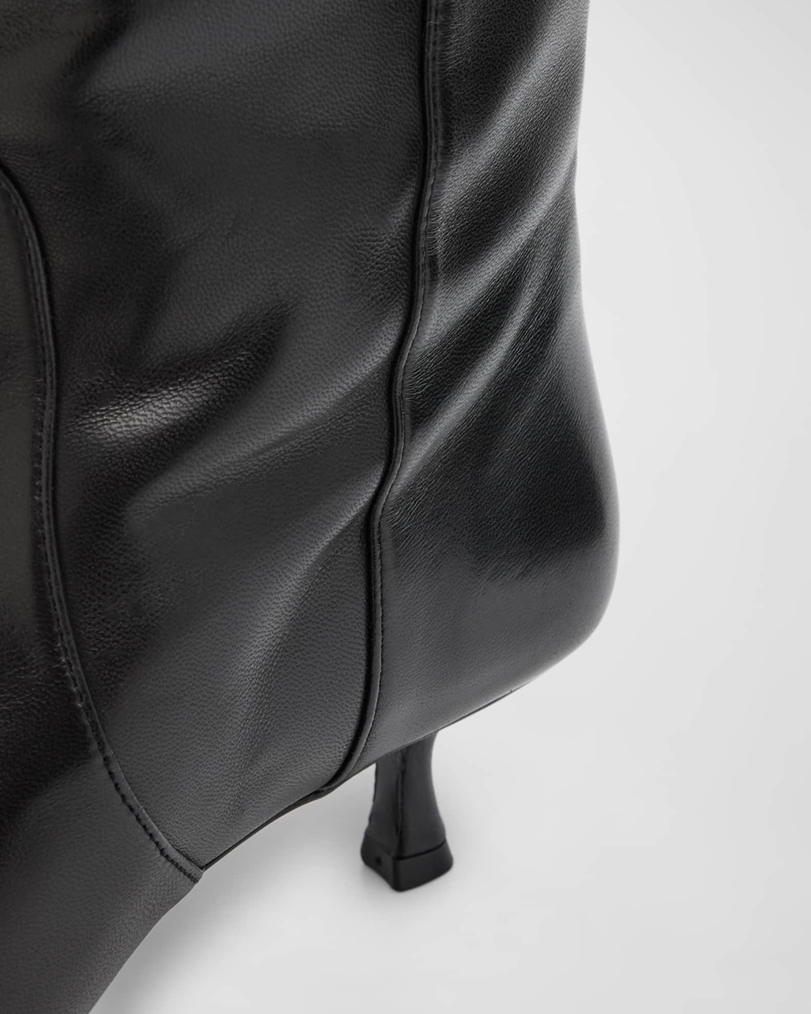 Stuart Weitzman Naomi Leather Kitten Boots | Neiman Marcus
