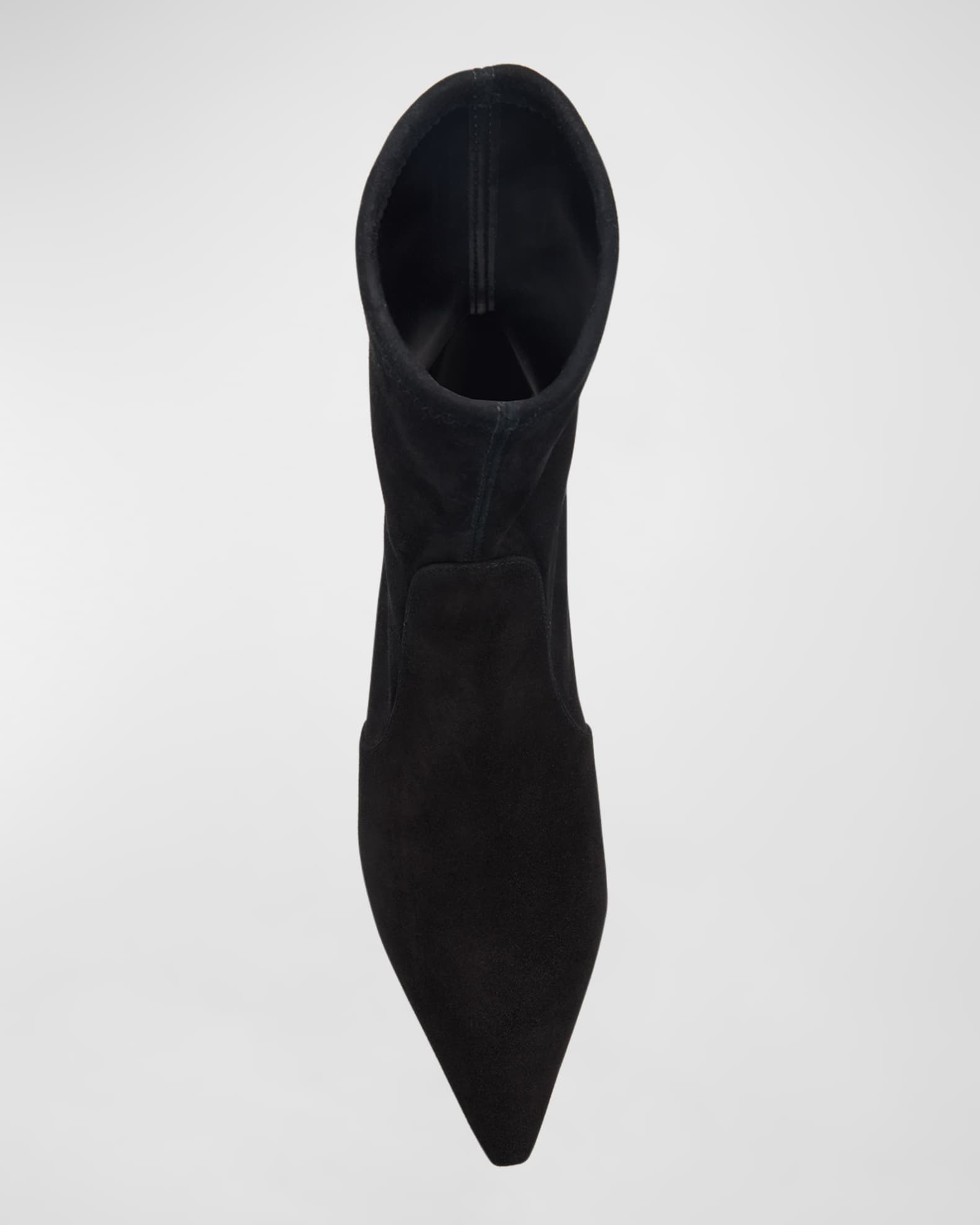 Stuart Weitzman Naomi Stretch Suede Ankle Booties | Neiman Marcus