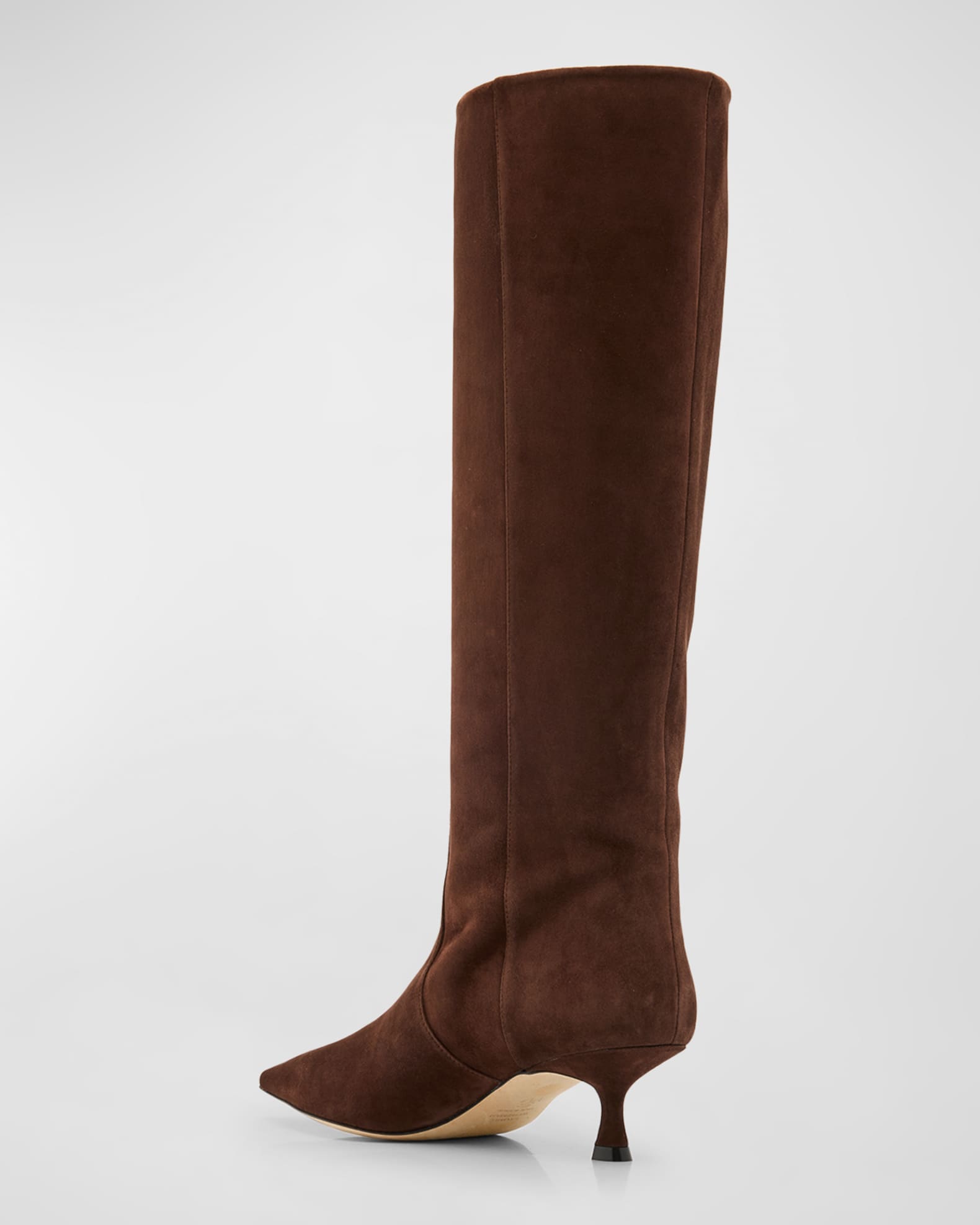 Stuart Weitzman Naomi Suede Kitten Tall Boots | Neiman Marcus