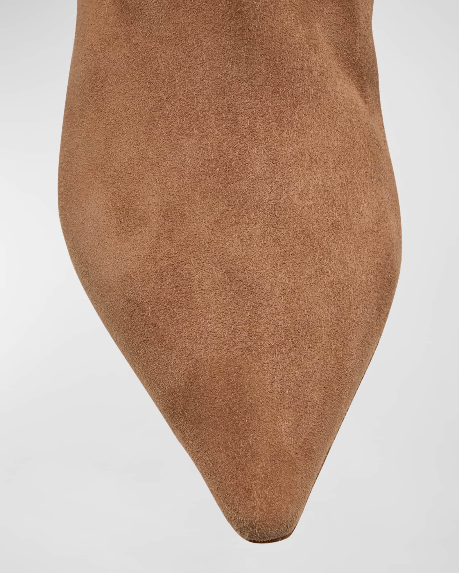 Stuart Weitzman Naomi Suede Kitten Tall Boots | Neiman Marcus