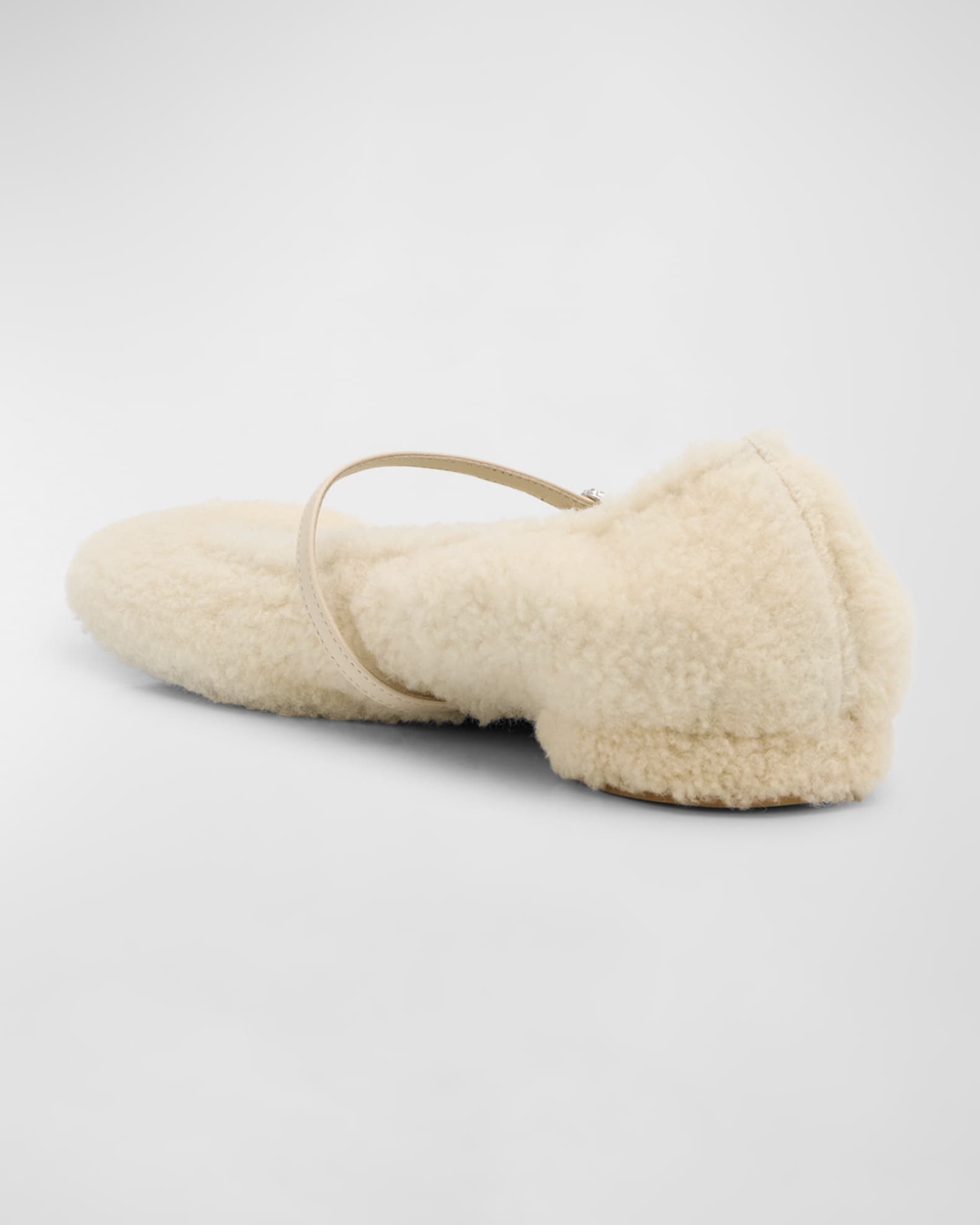 Stuart Weitzman Lennox Shearling Mary Jane Ballerina Flats | Neiman Marcus