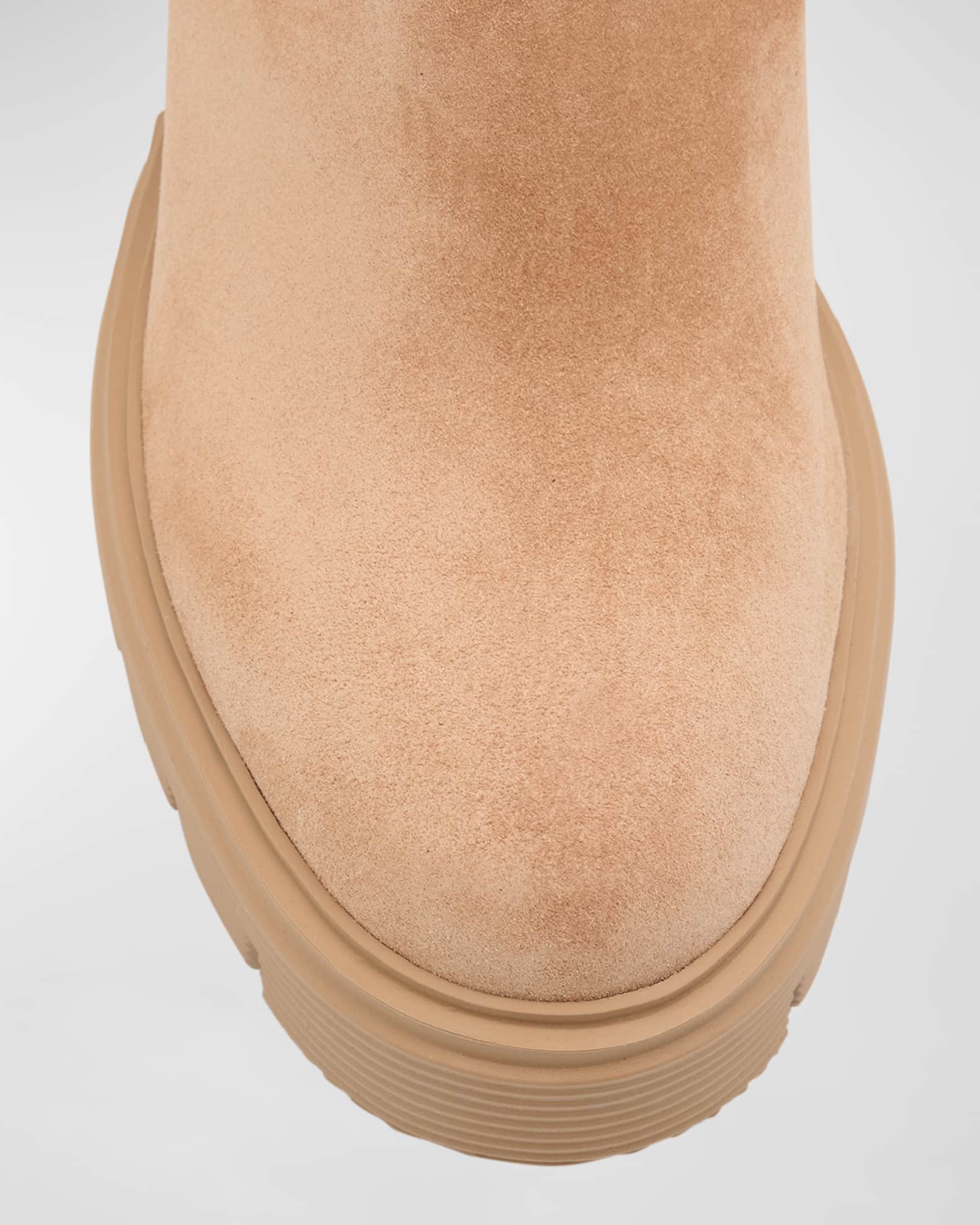 Stuart Weitzman Lennox Suede Shearling Booties | Neiman Marcus