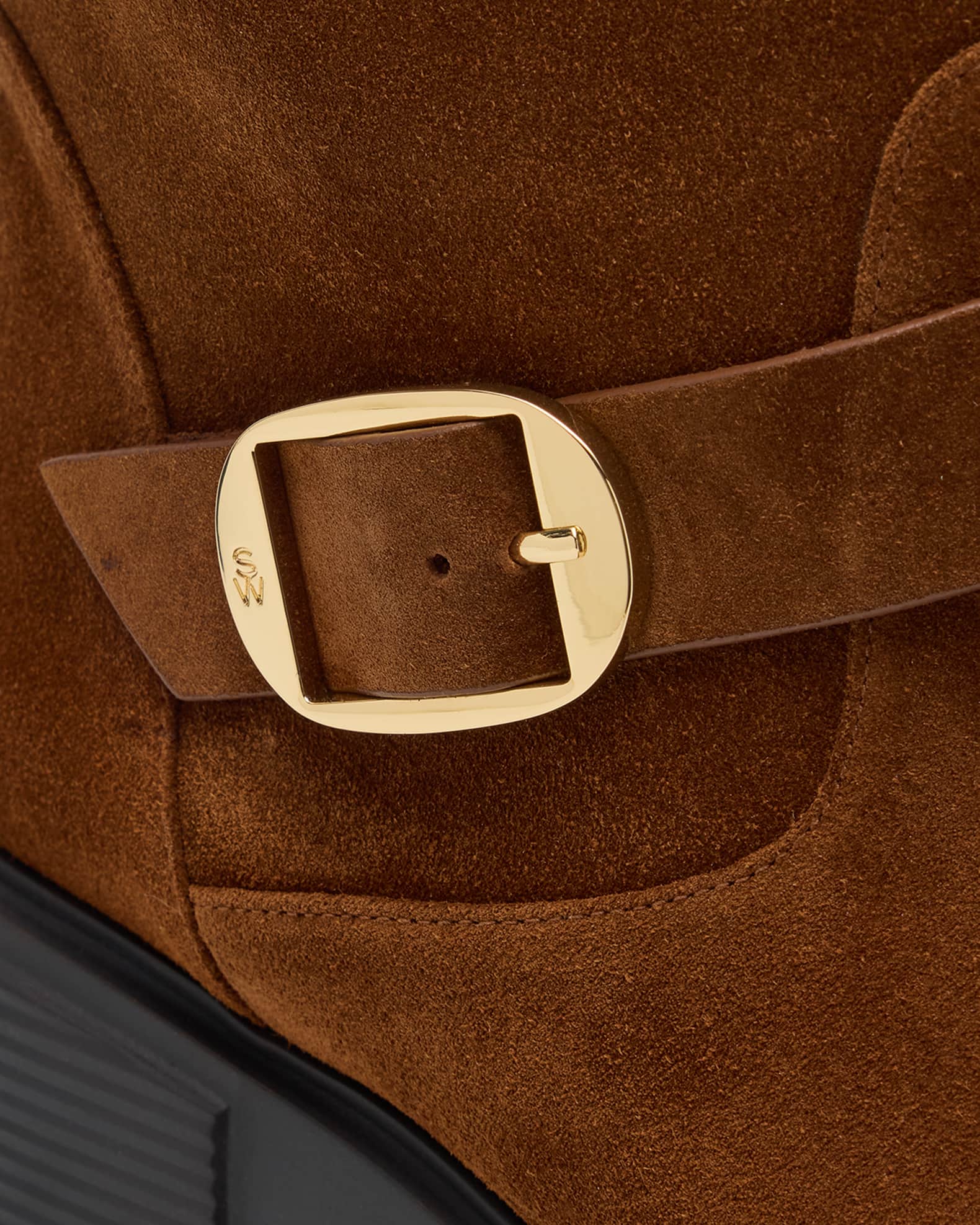 Soho Suede Buckle Moto Booties | Neiman Marcus