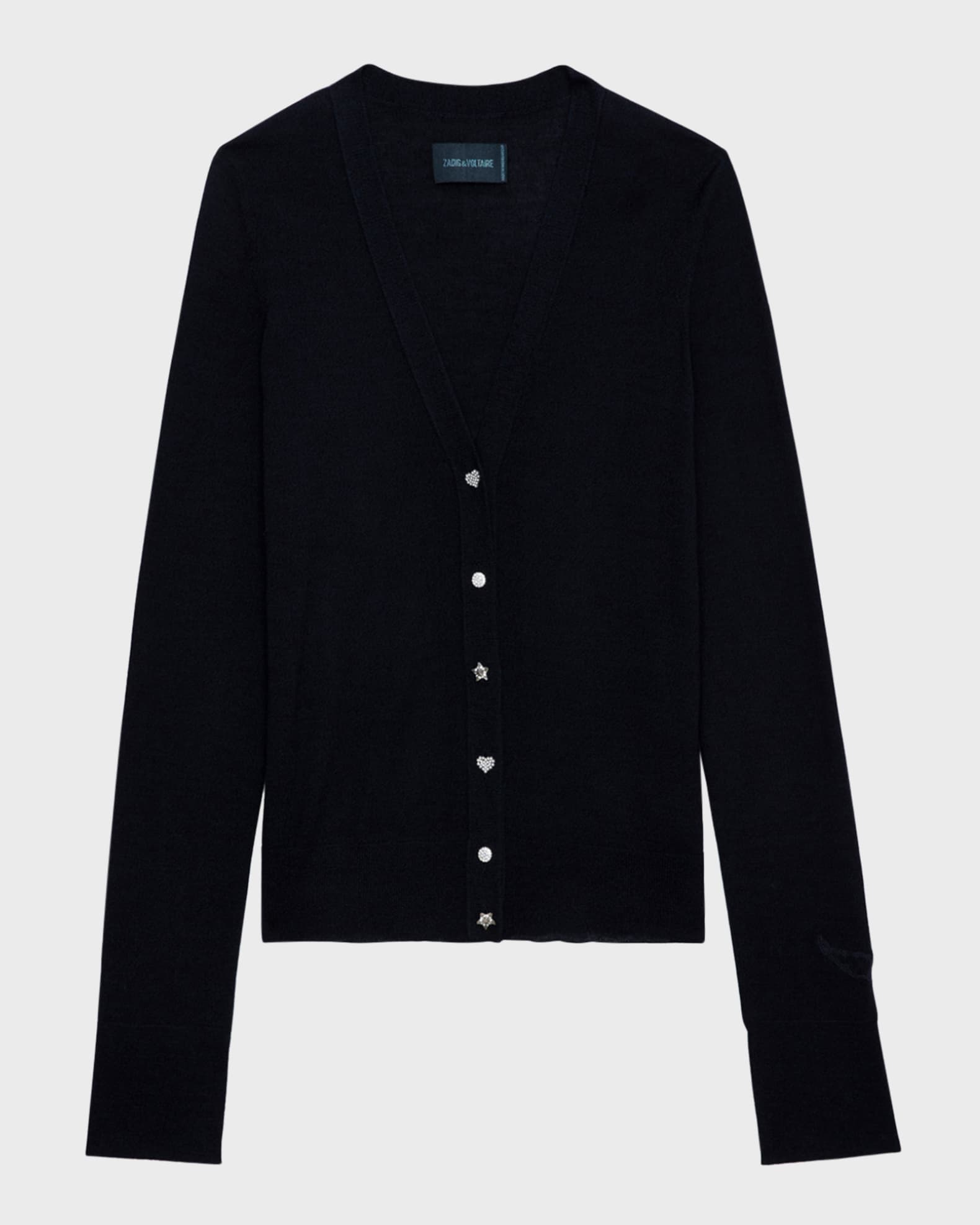 Zadig & Voltaire Jemma Merino Wool Jewel Cardigan | Neiman Marcus