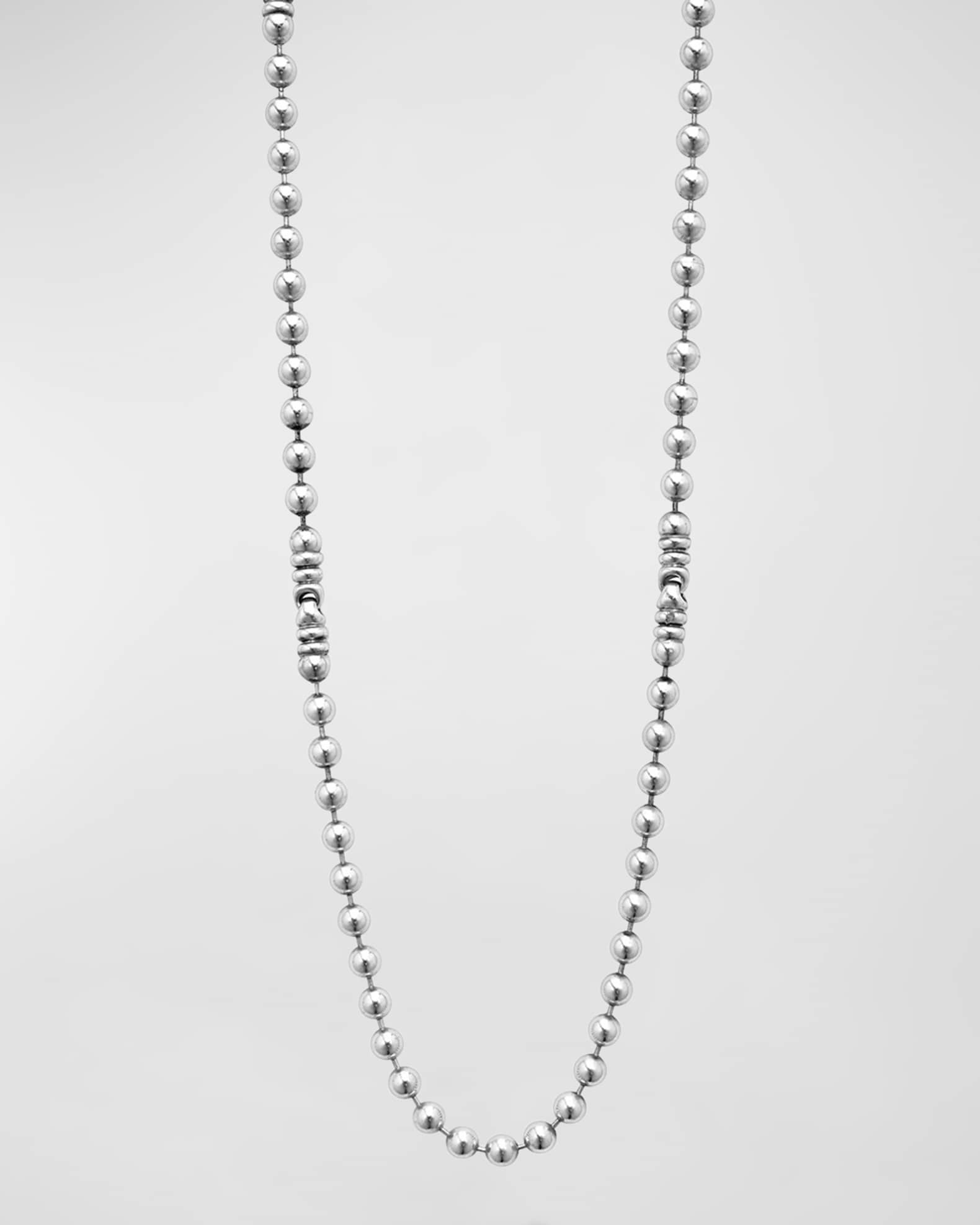 LAGOS Men's Sterling Silver Anthem Ball Chain Necklace, 5mm, 22in ...