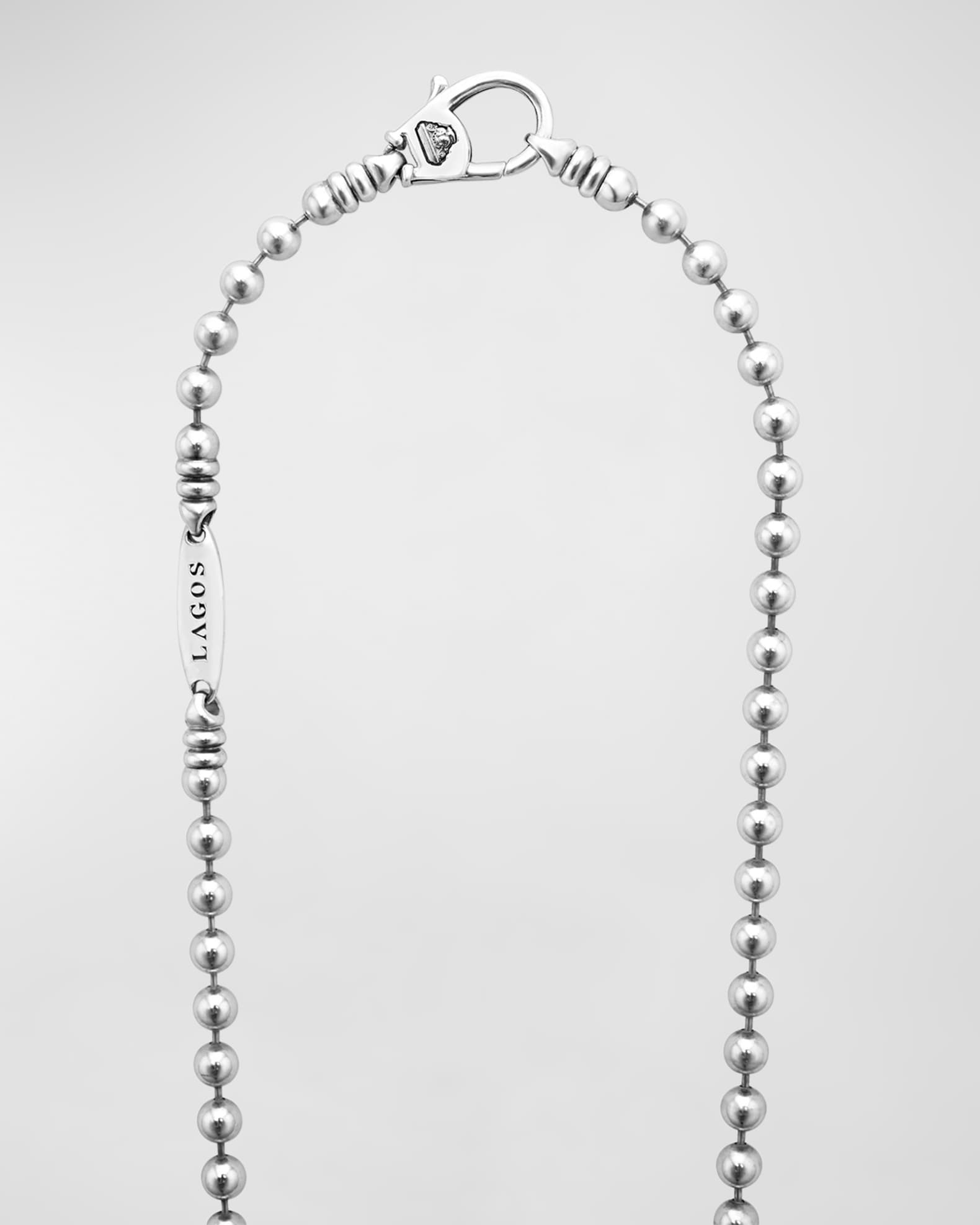 LAGOS Men's Sterling Silver Anthem Ball Chain Necklace, 5mm, 22in ...