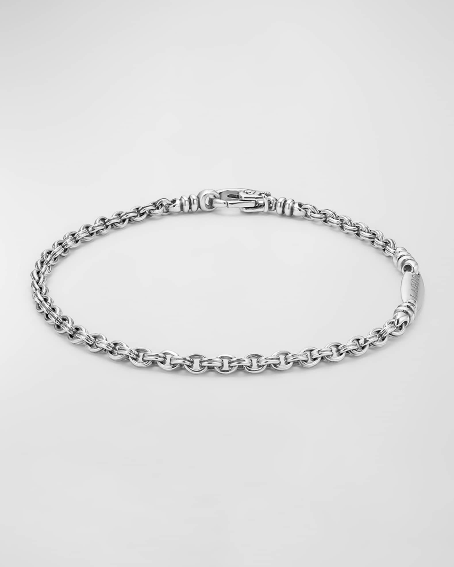 LAGOS Men's Anthem Double Link Caviar Chain Bracelet, 3mm | Neiman Marcus