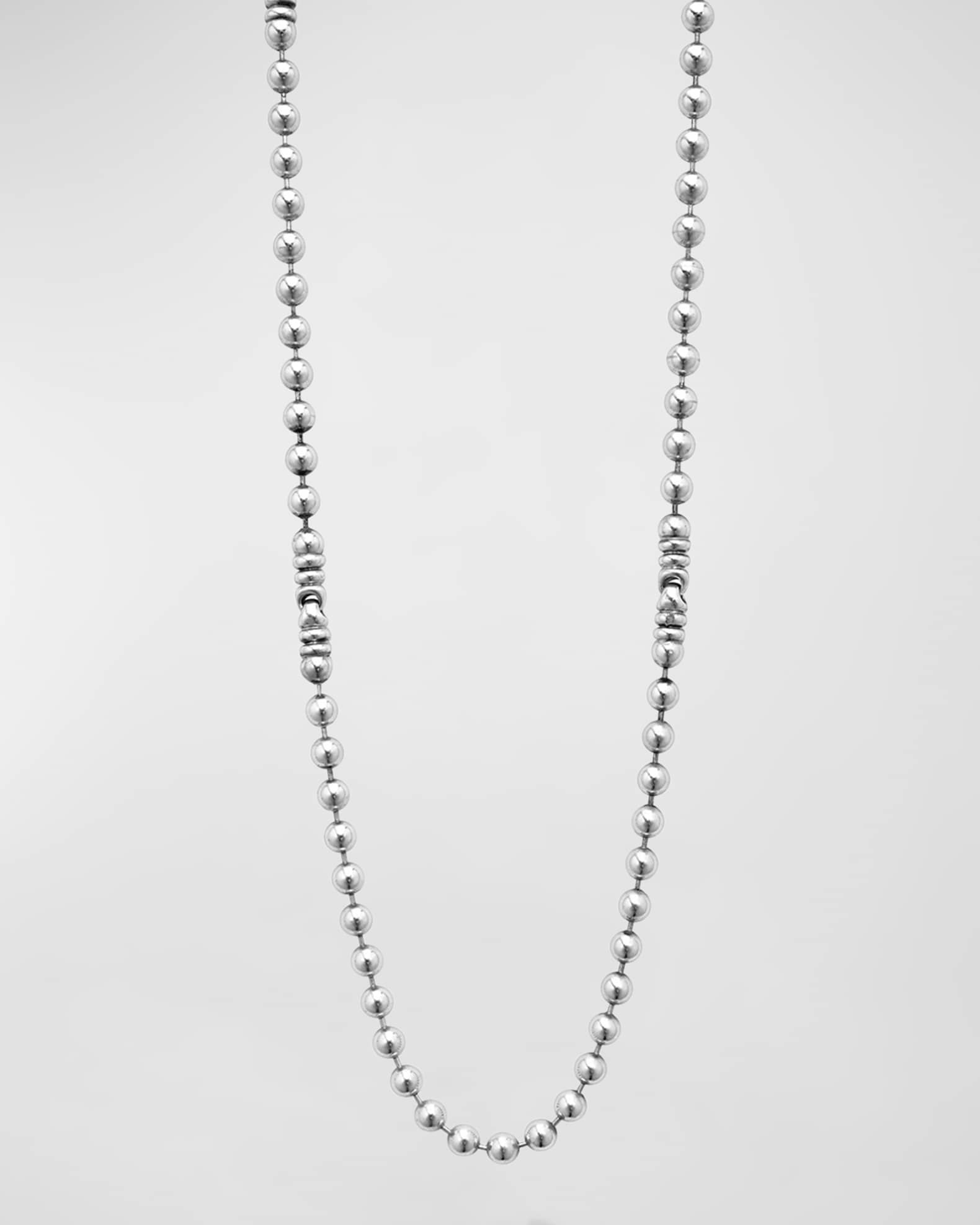 LAGOS Men's Sterling Silver Anthem Ball Chain Necklace, 5mm, 24in ...