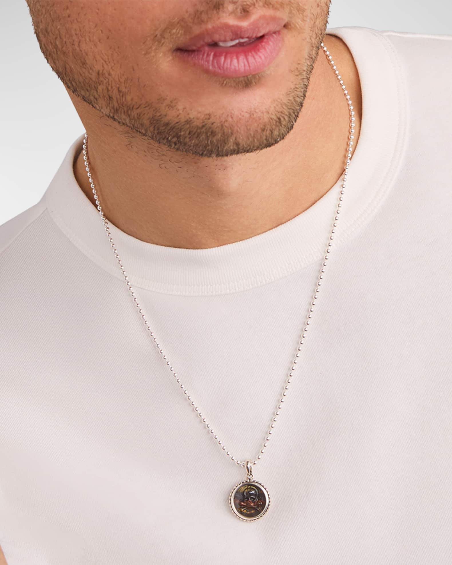 LAGOS Men's Sterling Silver Anthem Circle Skull Pendant, 20mm | Neiman ...