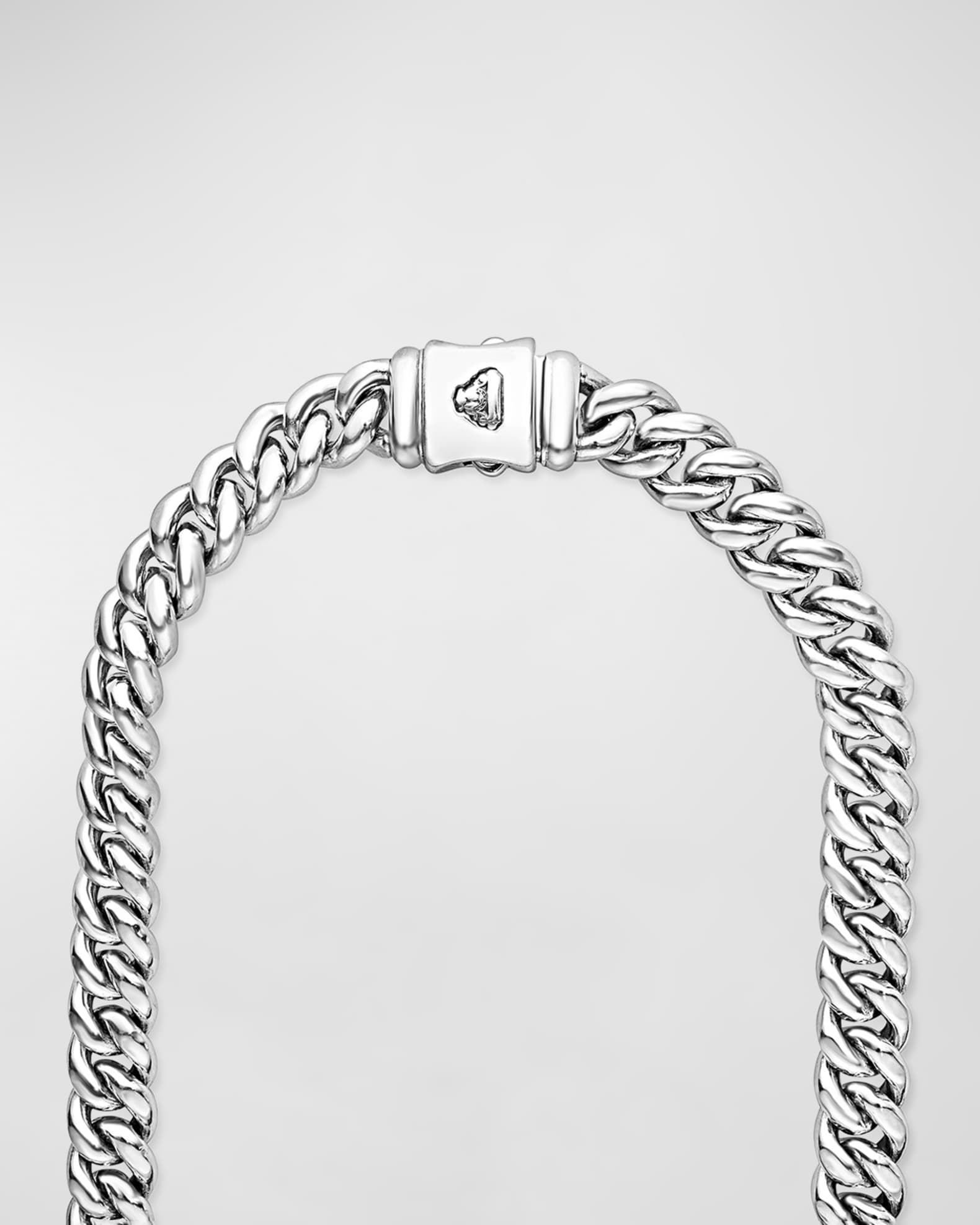 LAGOS Men's Sterling Silver Anthem Curb Chain Necklace, 8mm, 20in ...