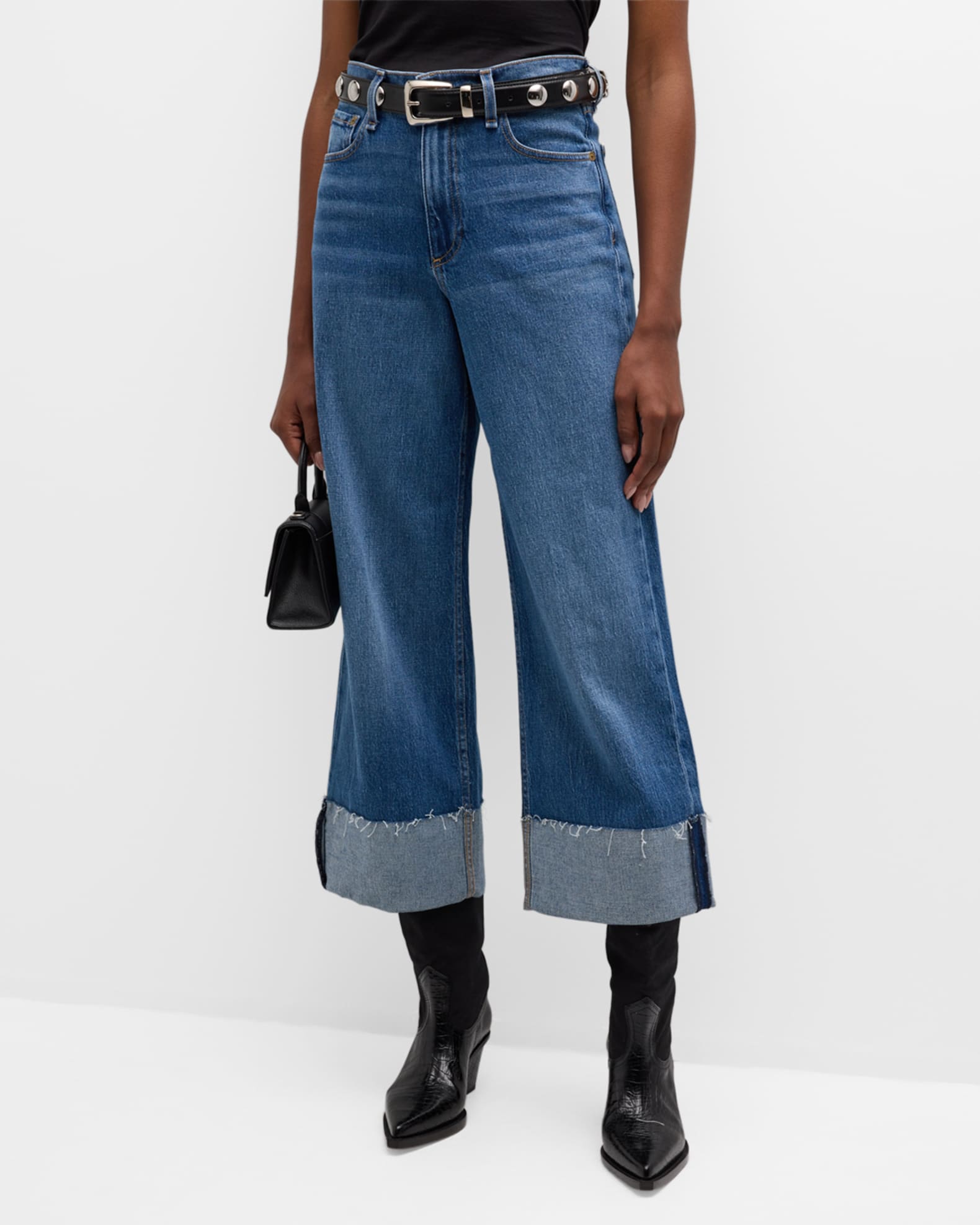 Rag & Bone Andi Wide-Leg Cuffed Jeans | Neiman Marcus