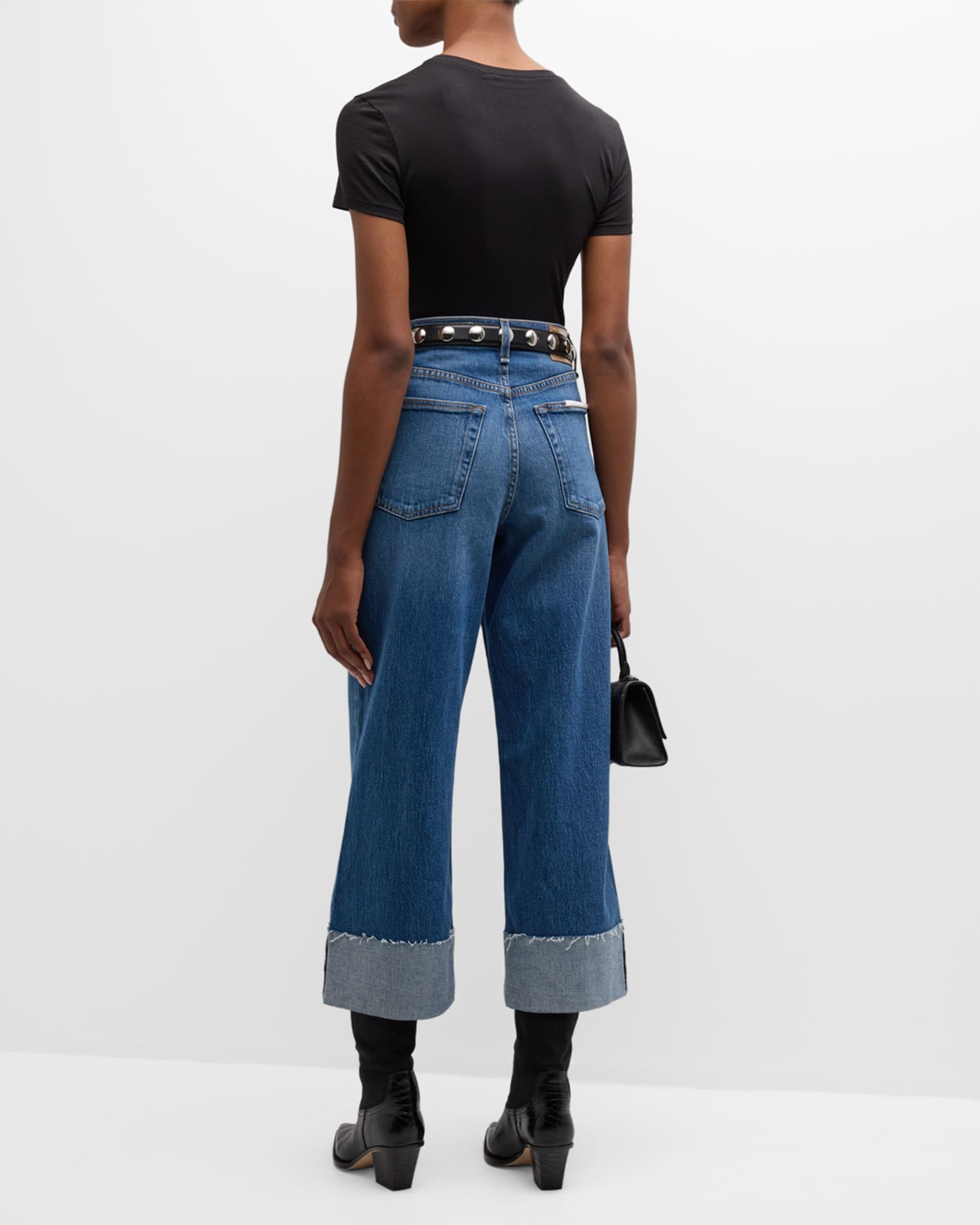 Rag & Bone Andi Wide-Leg Cuffed Jeans | Neiman Marcus