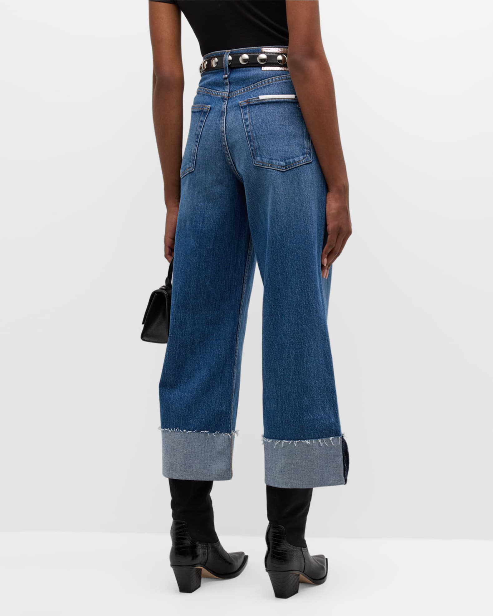Rag & Bone Andi Wide-Leg Cuffed Jeans | Neiman Marcus