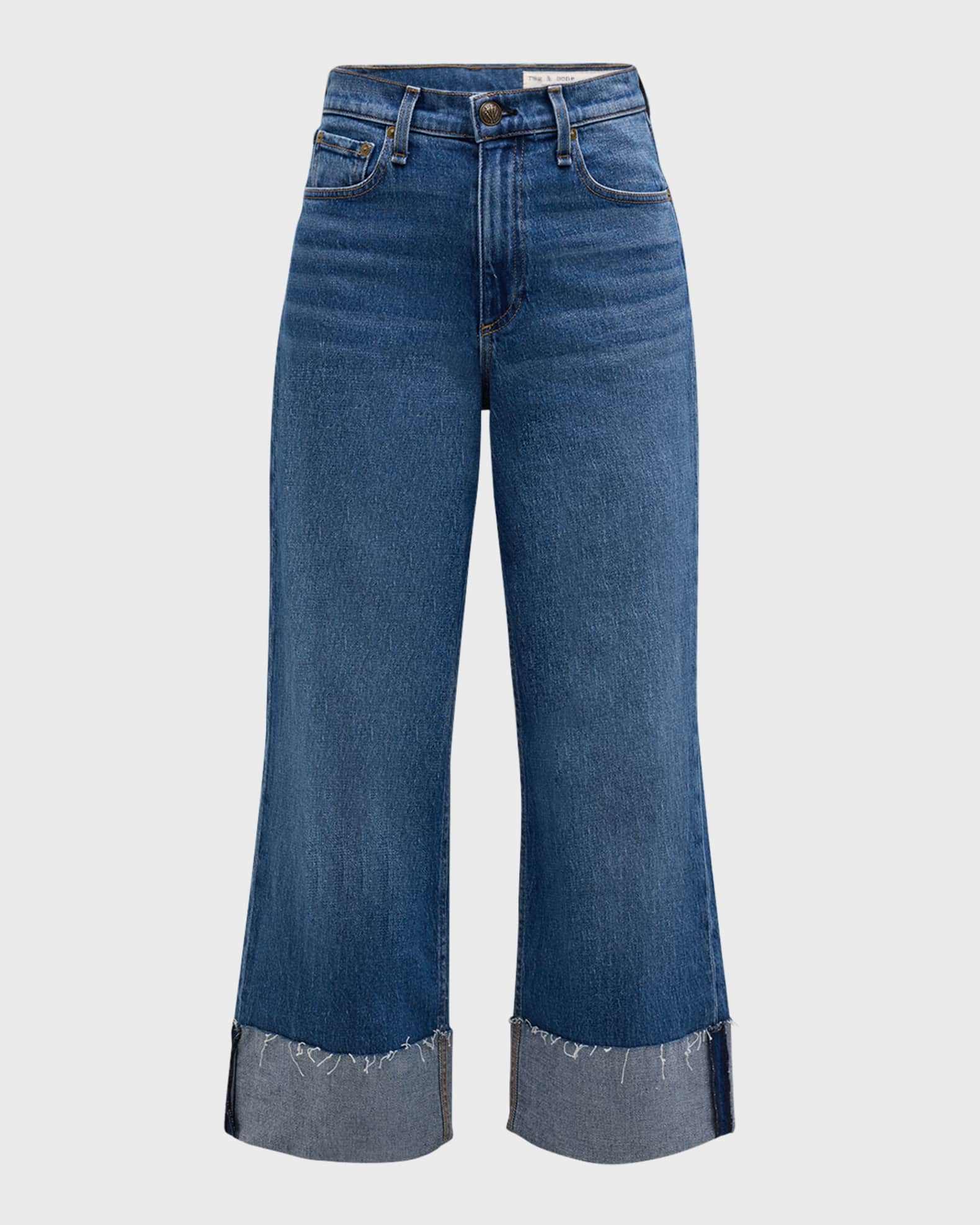Rag & Bone Andi Wide-Leg Cuffed Jeans | Neiman Marcus