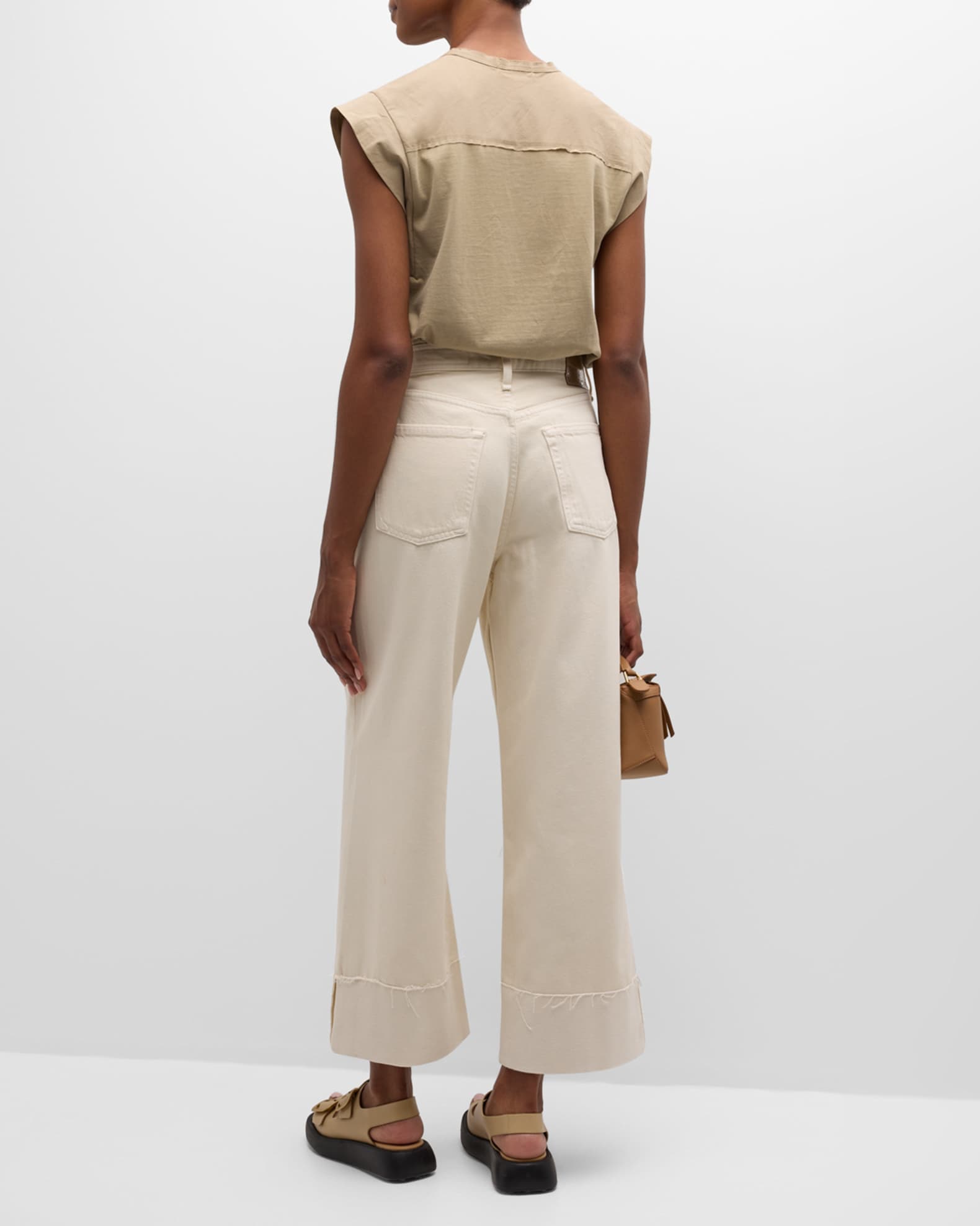 Rag & Bone Andi Wide-Leg Cuffed Jeans | Neiman Marcus